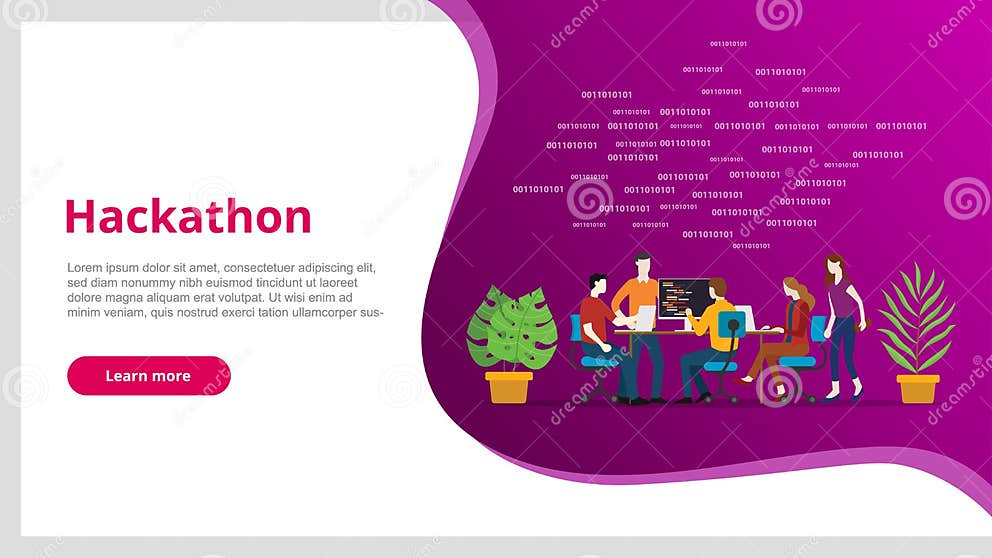 Hackathon Concept Team Programming for Website Template Banner Design ...