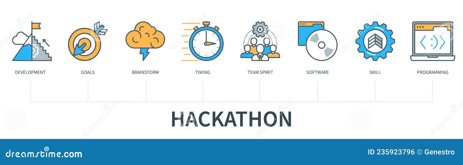 HACKATHON. Concept With People, Letters And Icons. Flat Vector ... HACKATHON. Concept With People, Letters And Icons. Flat Vector ...