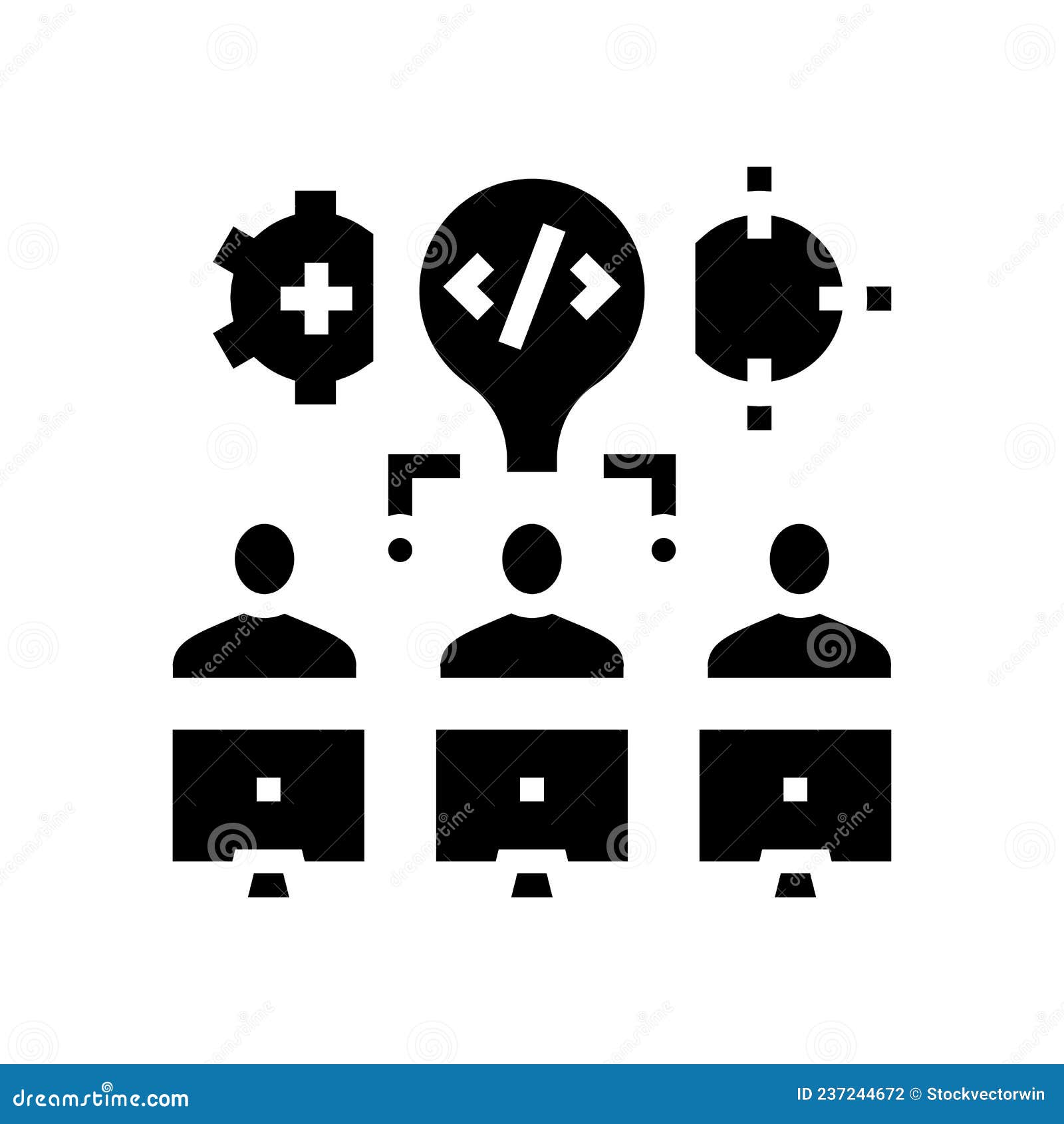 Hackathon Fintech Development Glyph Icon Vector Illustration Stock ...