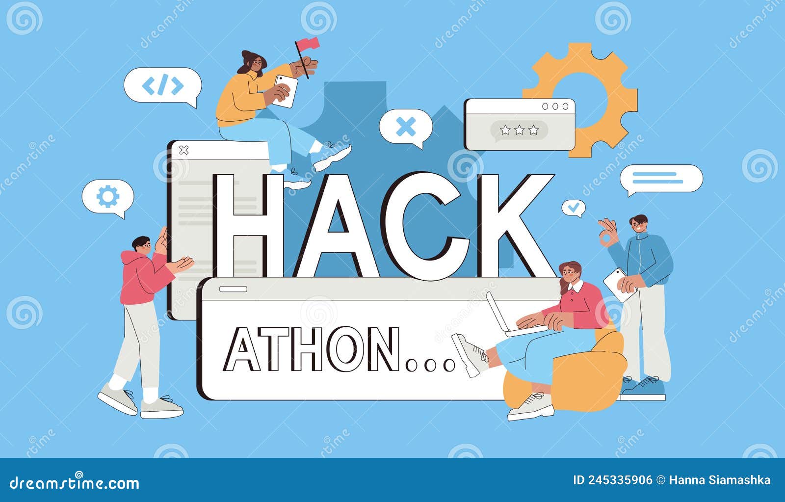 Hackathon Technology with Programmers, Graphic Designer and Developers ...