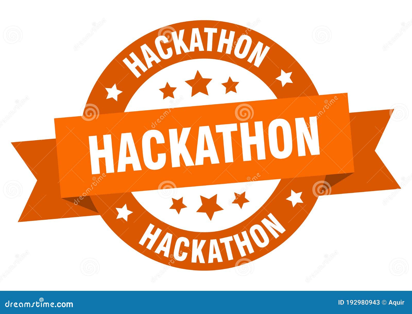 Hackathon Round Ribbon Isolated Label. Hackathon Sign Stock Vector ...