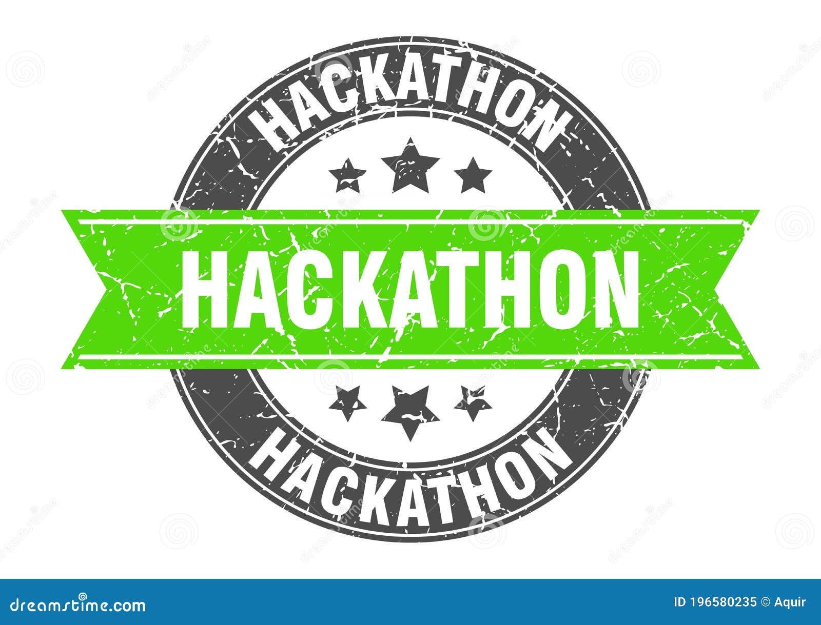 Hackathon Round Stamp with Ribbon. Label Sign Stock Vector ...