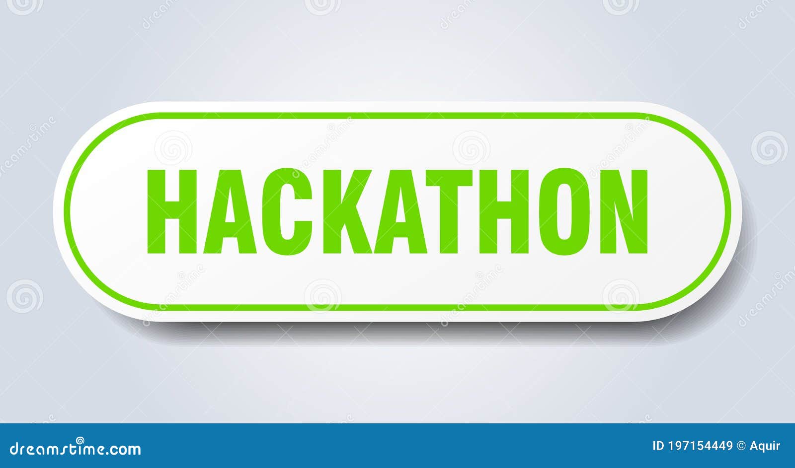 Hackathon Sign. Rounded Isolated Button. White Sticker Stock Vector ...