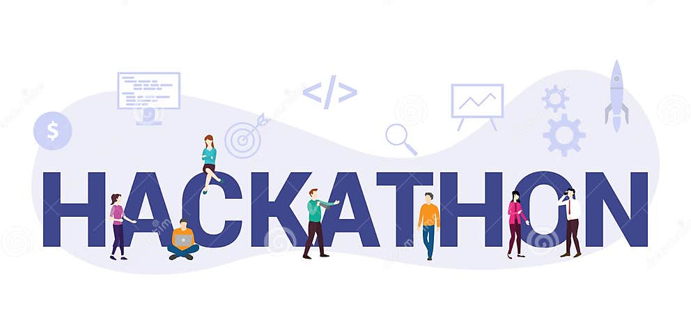 Hackathon Technology Programming Startup Concept with Big Word or Text ...
