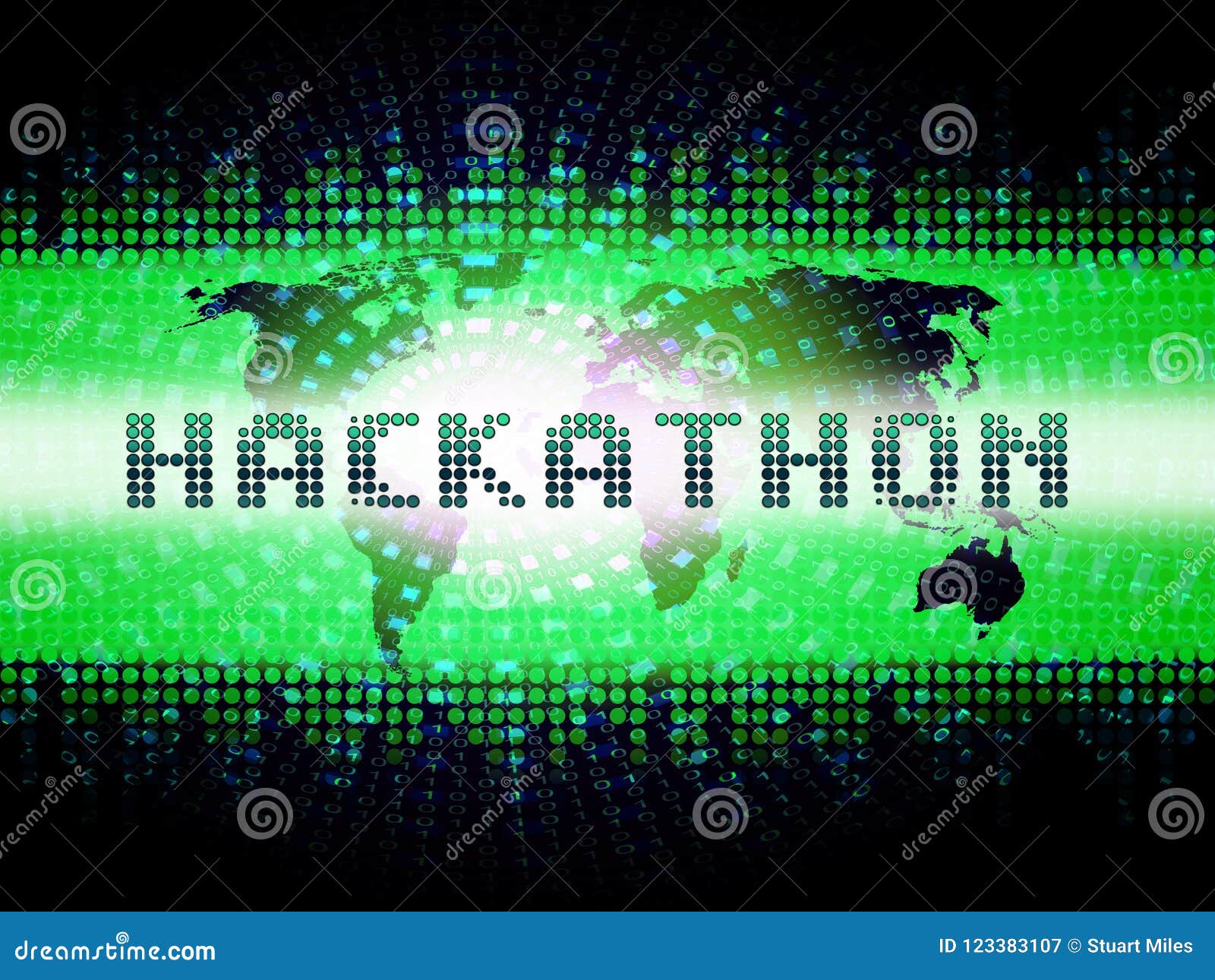 Hackathon Technology Threat Online Coding 2d Illustration Stock