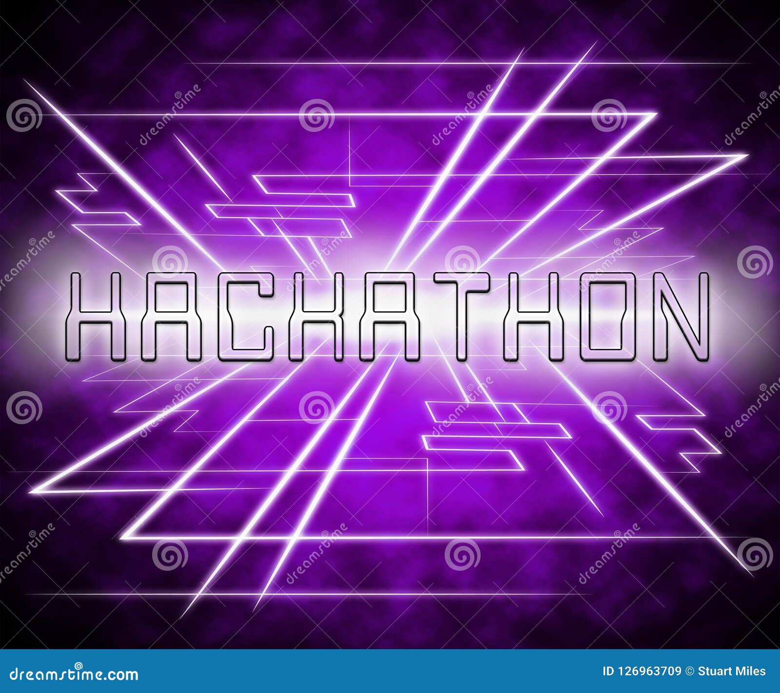 Hackathon Technology Threat Online Coding 3d Illustration Stock