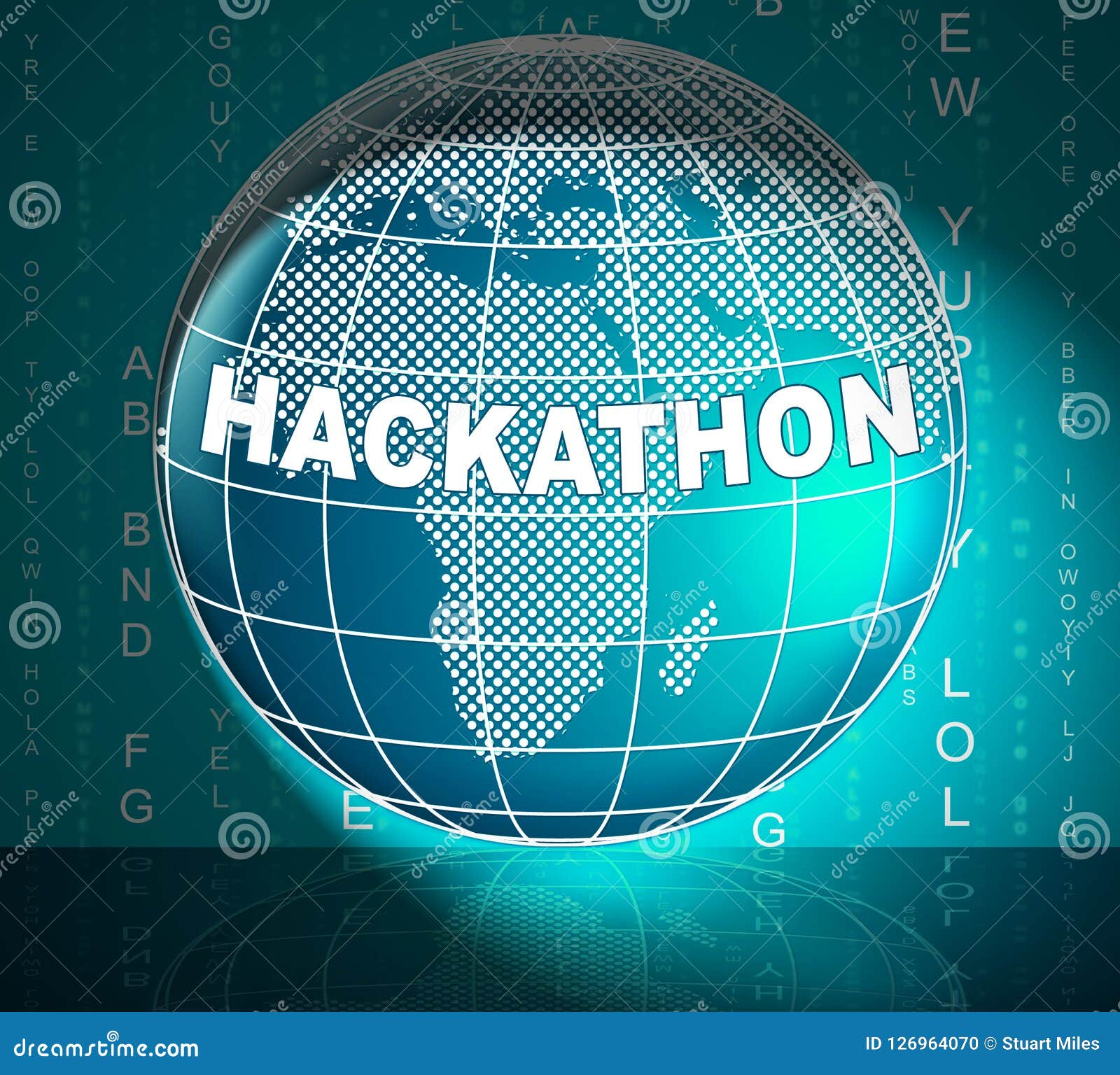 Hackathon Technology Threat Online Coding 3d Illustration Stock