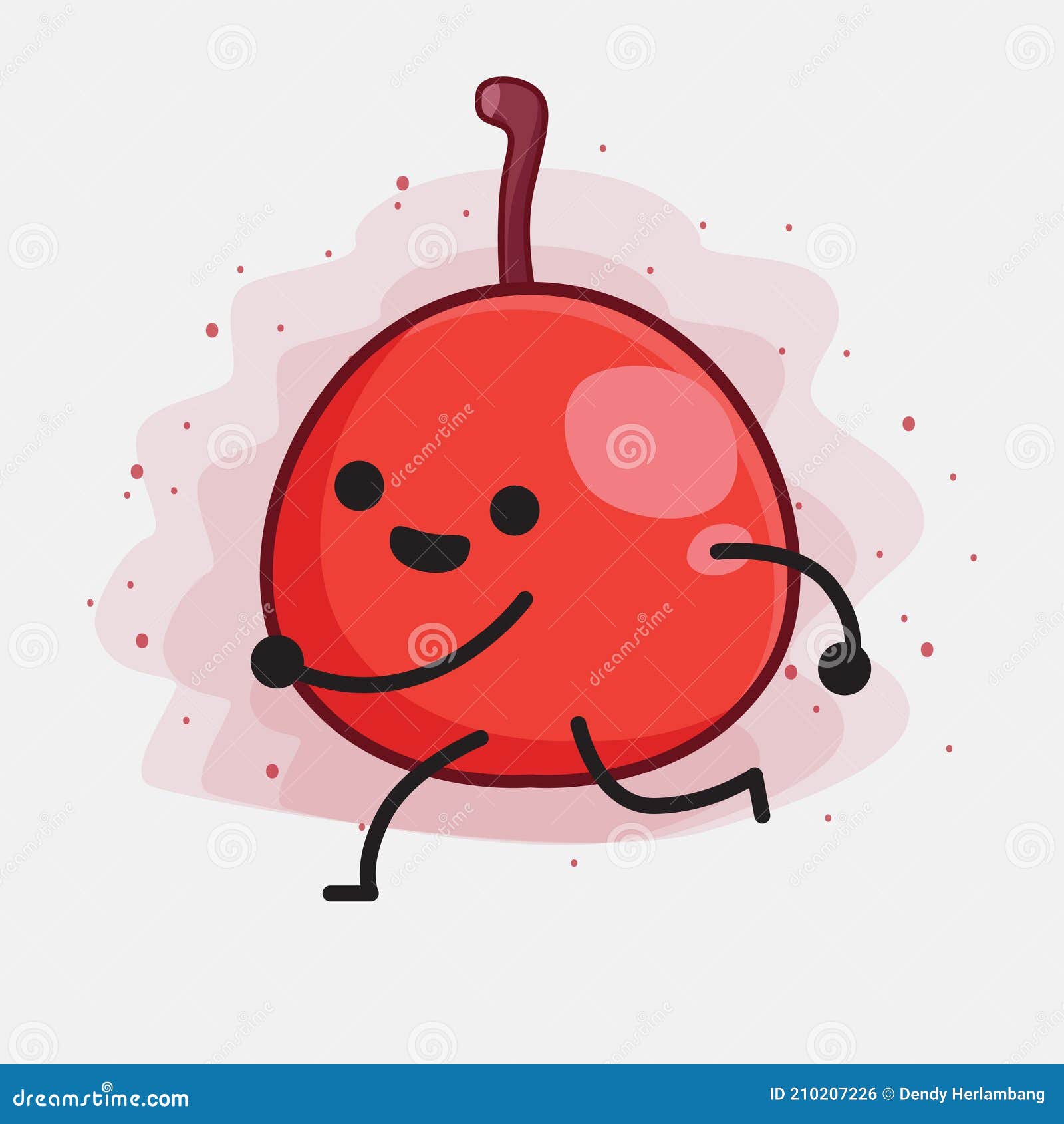 Hackberry Fruit Cute Character Illustration with Simple Face, Hands and ...