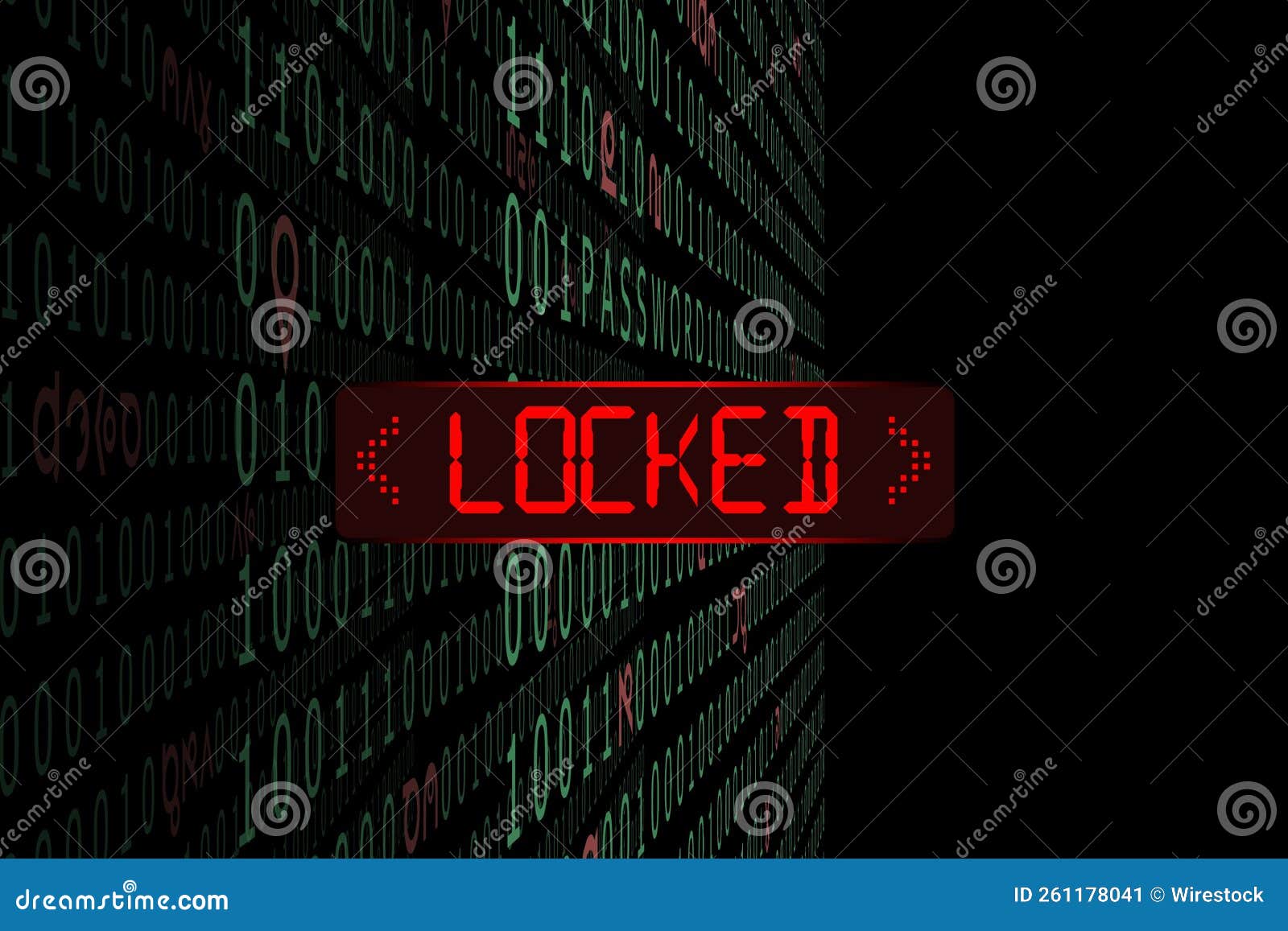 Hacked Data System is Locked. Stock Image - Image of digital, number ...