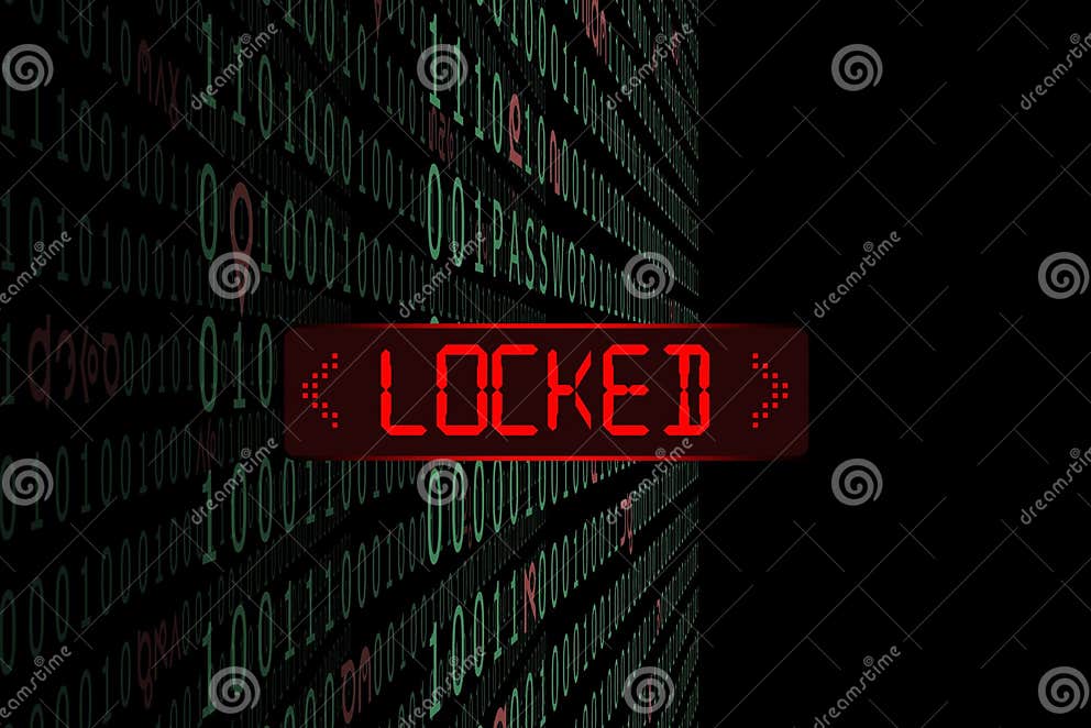 Hacked Data System is Locked. Stock Image - Image of digital, number: 261178041