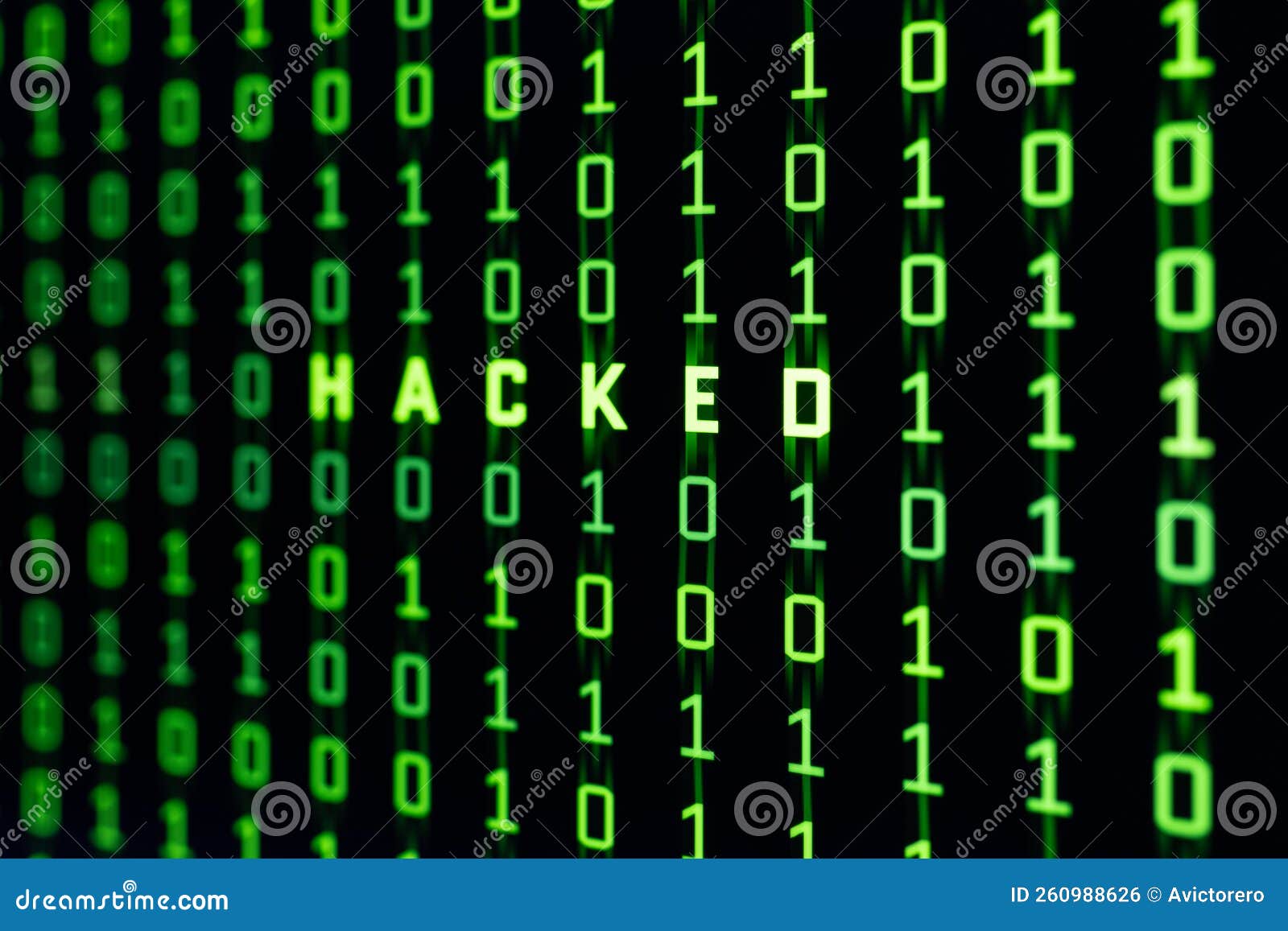 Hacked Word on Binary Code Background of a Computer Screen Stock Photo - Image of information ...