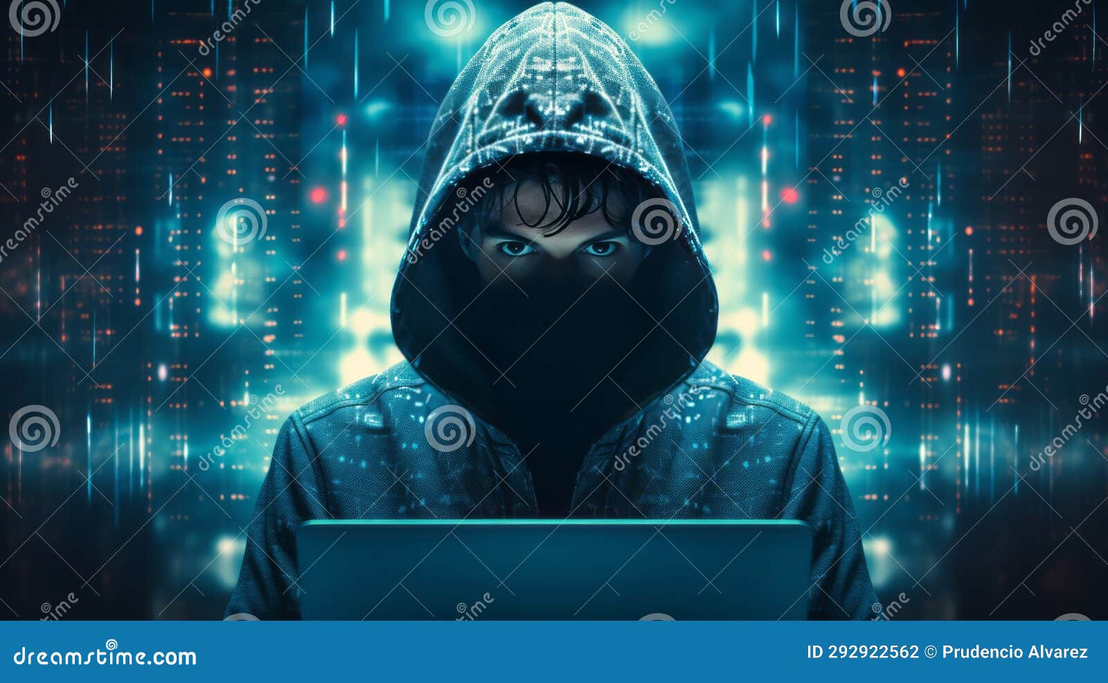 Hacker with Abstract Background Stock Illustration - Illustration of ...