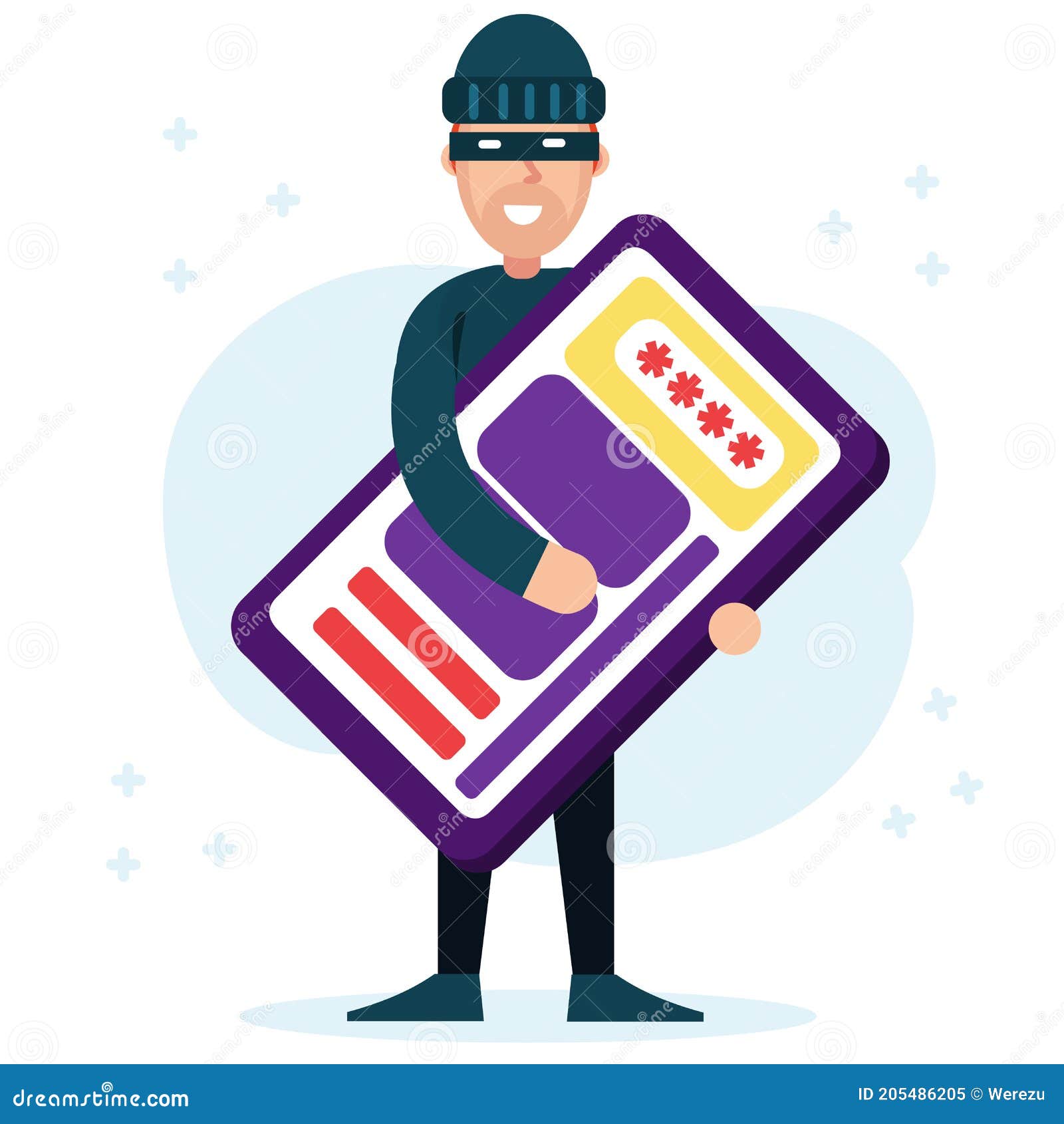 Hacker Access Smartphone Password Concept Vector Illustration Stock ...