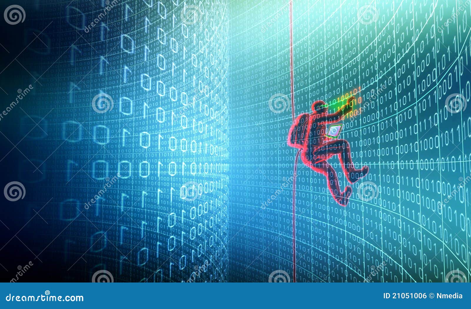 Hacker in action stock illustration. Illustration of binary - 21051006