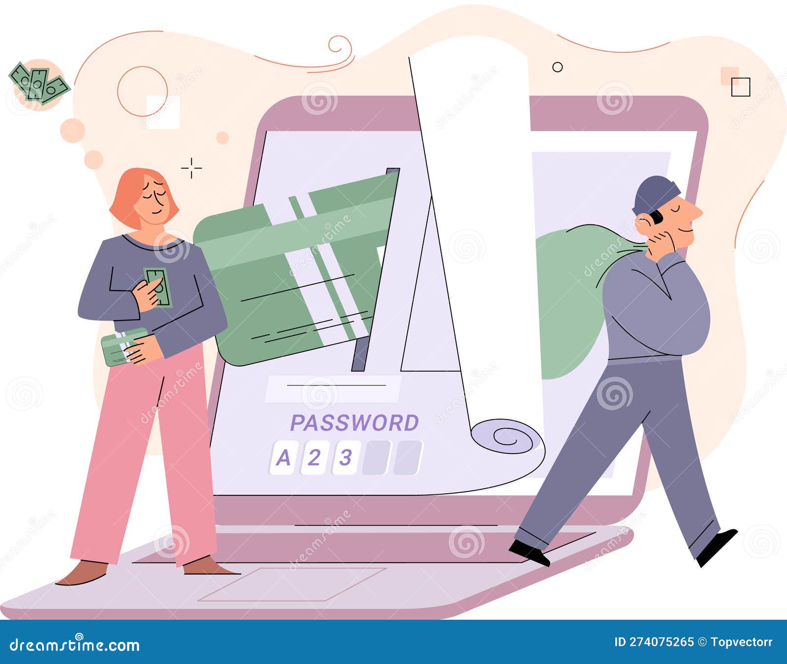 Hacker Activity Big Set. Hacking Computer. Phishing Account, Cyber ...