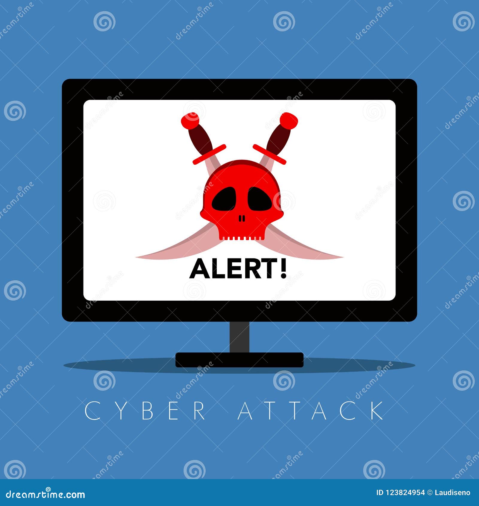 Hacker Alert on a Computer Screen. Cyber Security Stock Vector ...