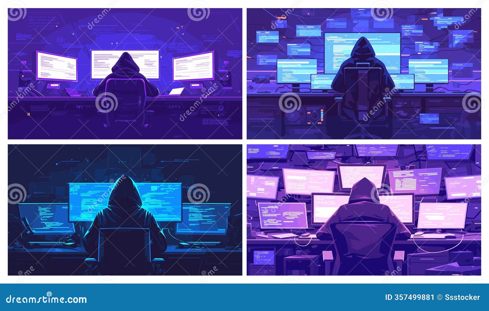 Hacker, Anonymous Person In Hood Sitting On Chair Isolated On White ...
