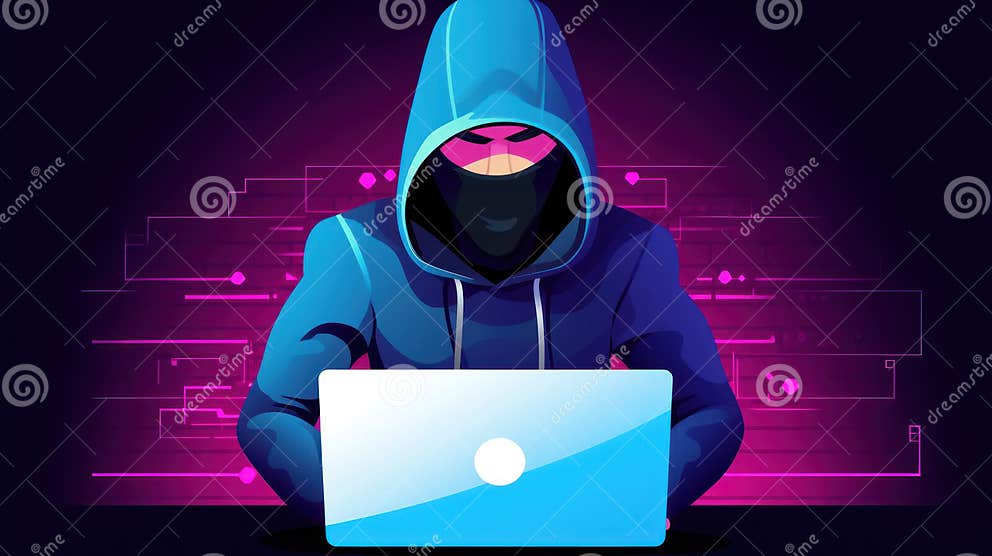 Hacker. Anonymous Hacker. Hacker 2d Illustration. Cyberspace Stock ...