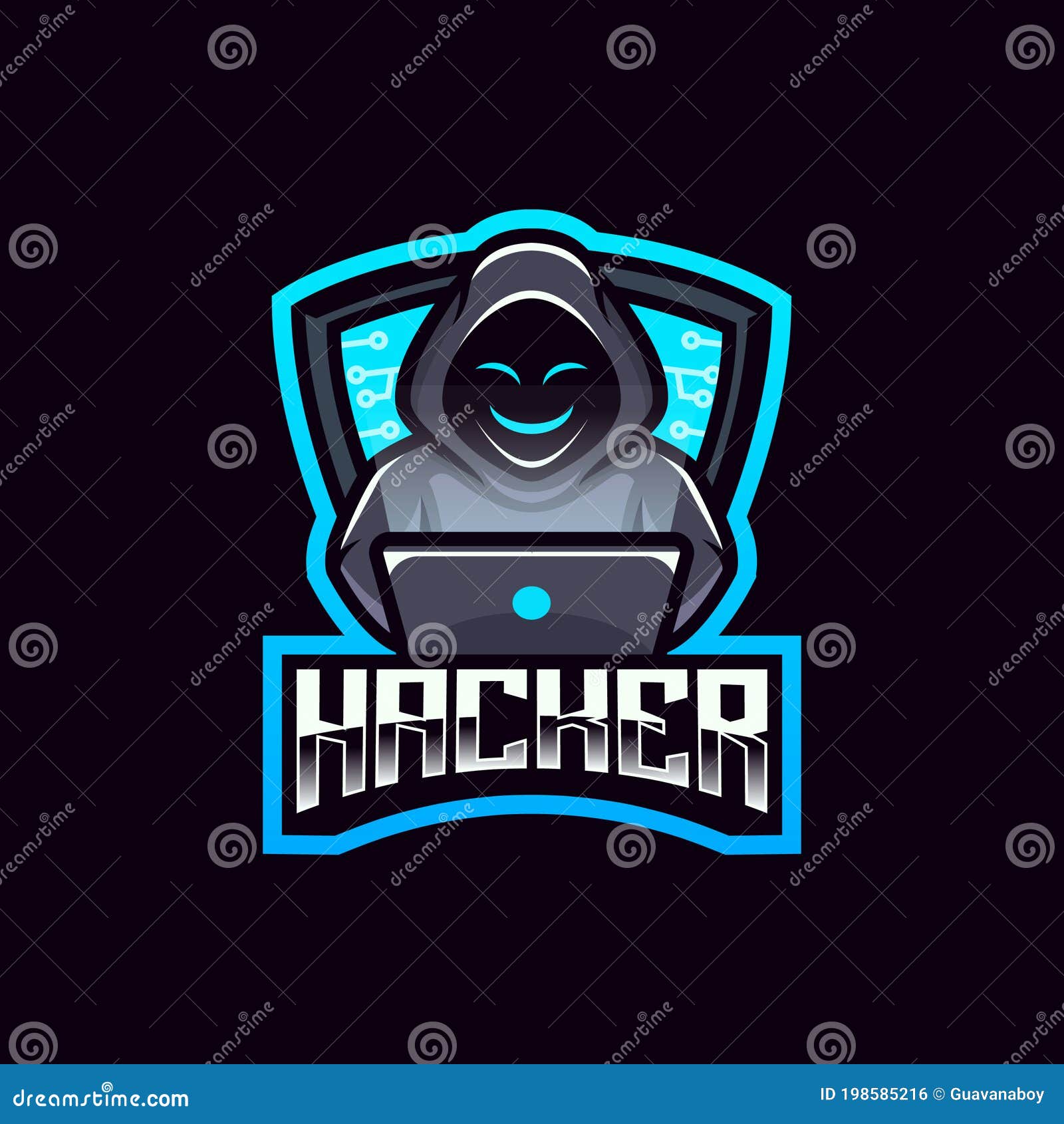 Hacker Anonymous E-sport Team Logo Emblem Stock Illustration ...