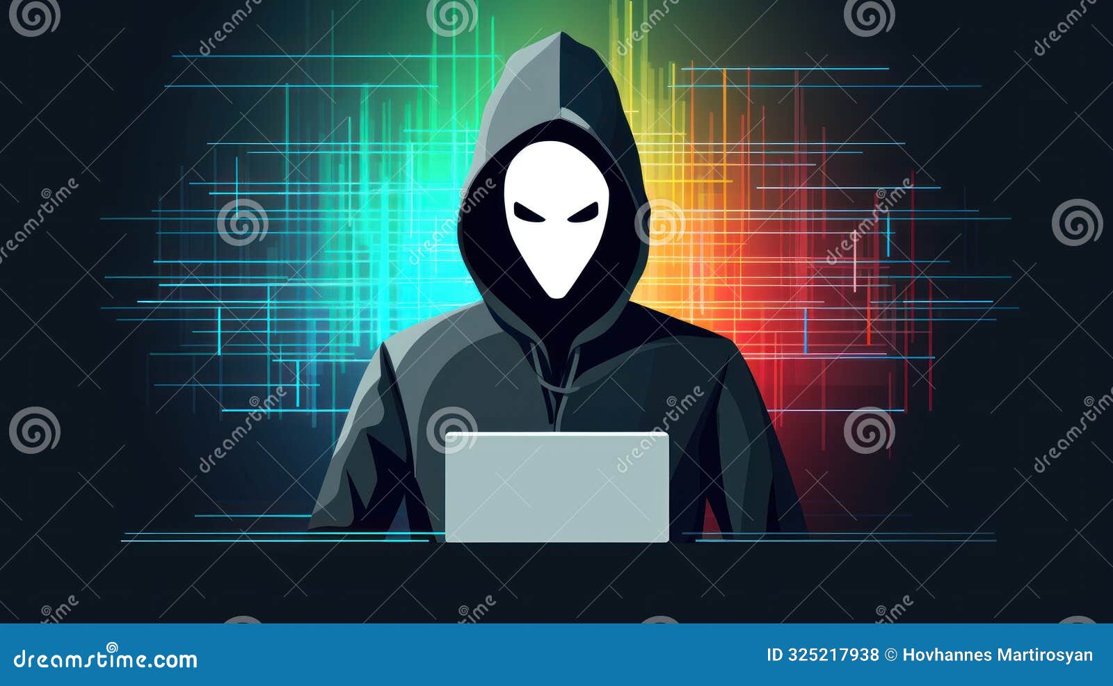Hacker. Anonymous Hacker. Hacker 2d Illustration. Cyberspace Stock ...