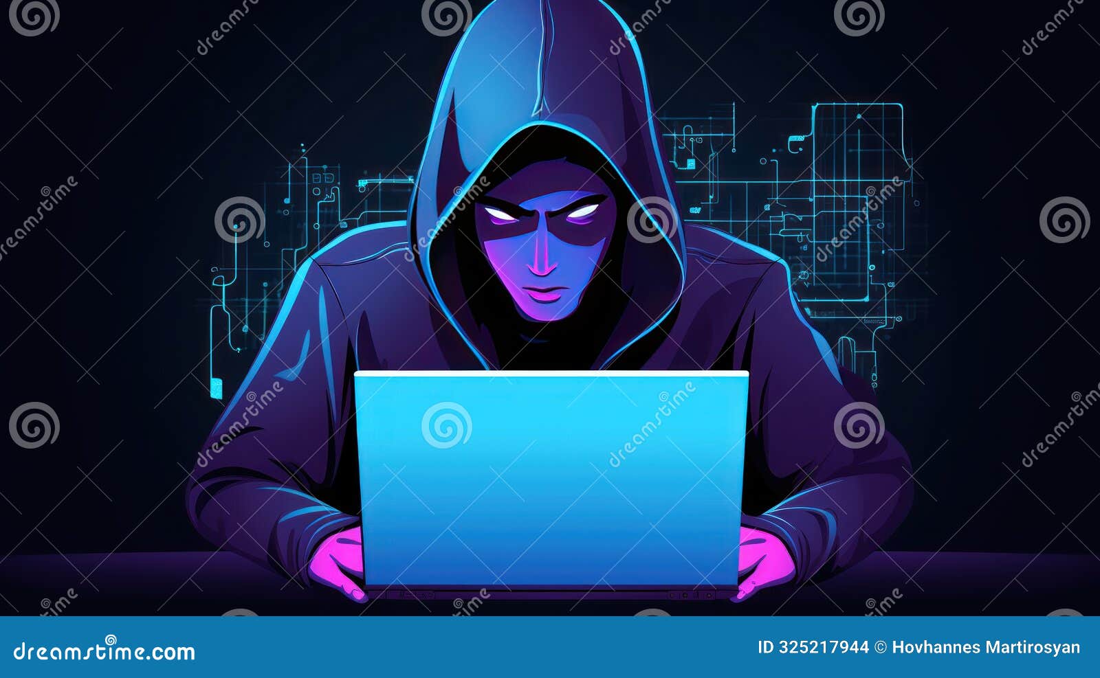 Hacker. Anonymous Hacker. Hacker 2d Illustration. Cyberspace Stock ...
