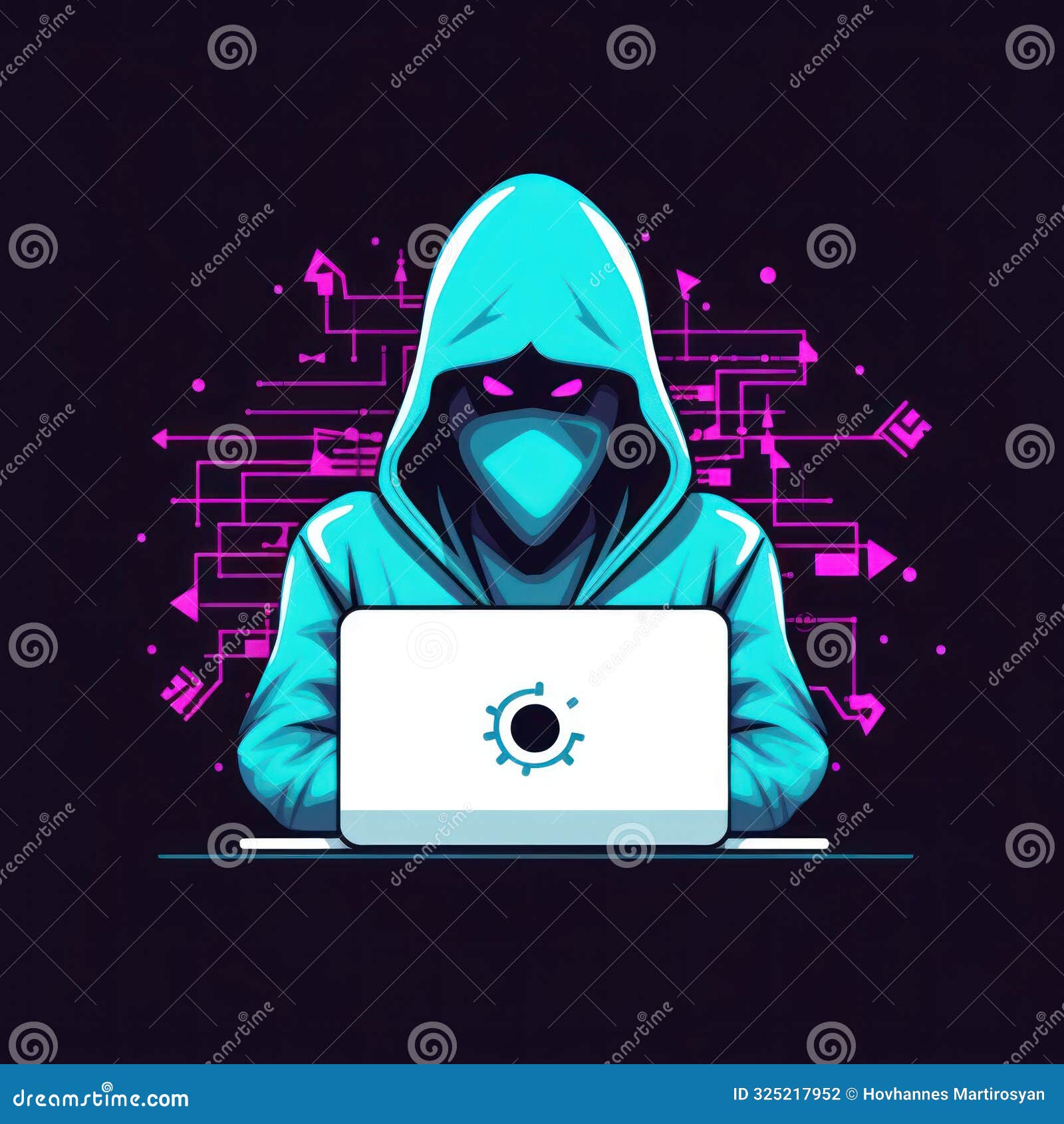 Hacker. Anonymous Hacker. Hacker 2d Illustration. Cyberspace Stock ...