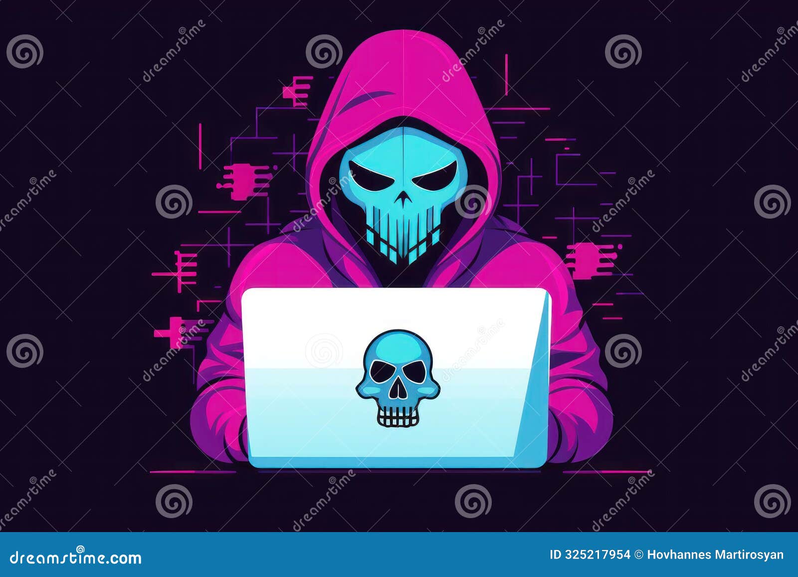 Hacker. Anonymous Hacker. Hacker 2d Illustration. Cyberspace Stock ...