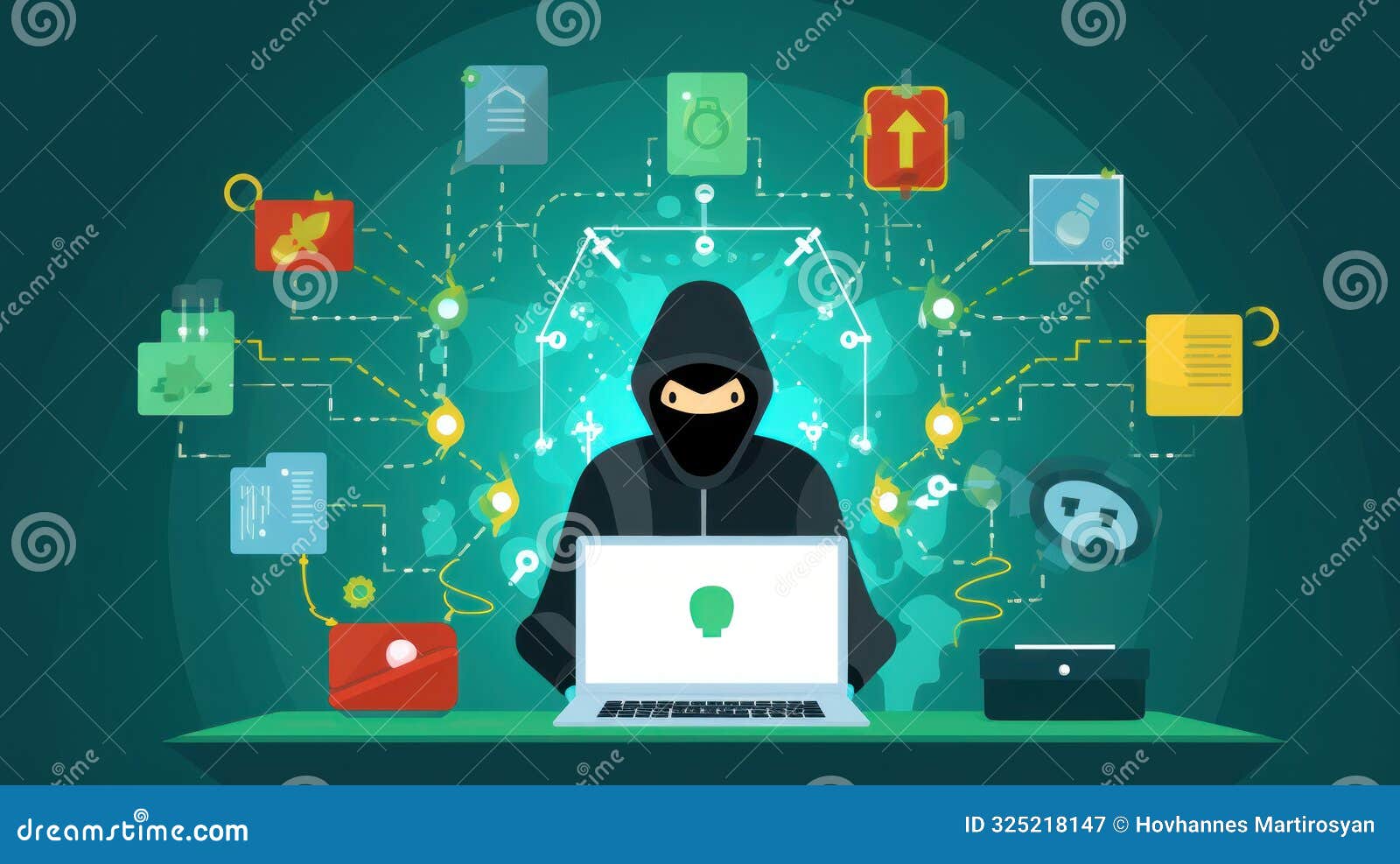 Hacker. Anonymous Hacker. Hacker 2d Illustration. Cyberspace Stock ...