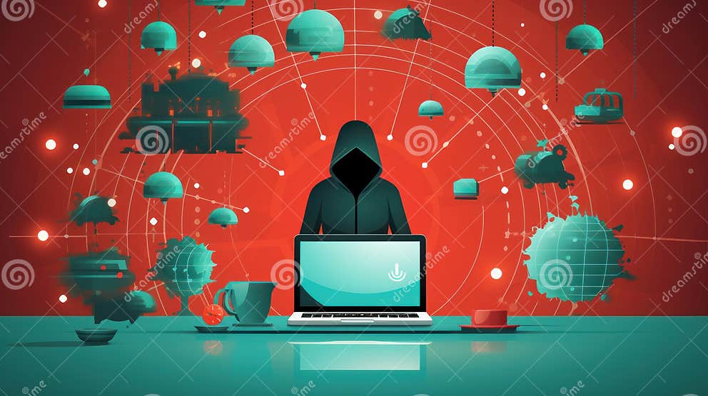 Hacker. Anonymous Hacker. Hacker 2d Illustration. Cyberspace Stock ...