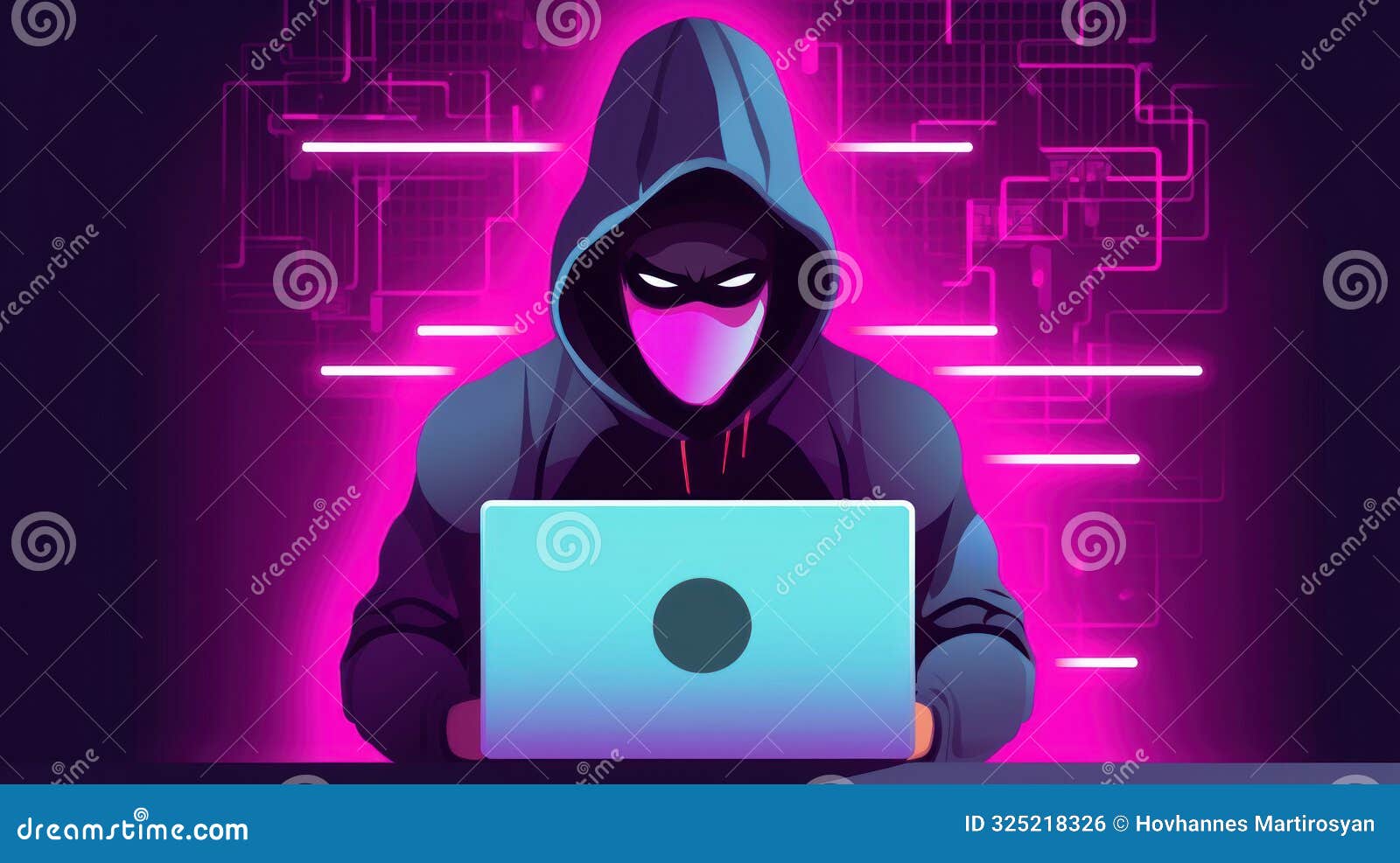 Hacker, Anonymous Person In Hood Sitting On Chair Isolated On White ...