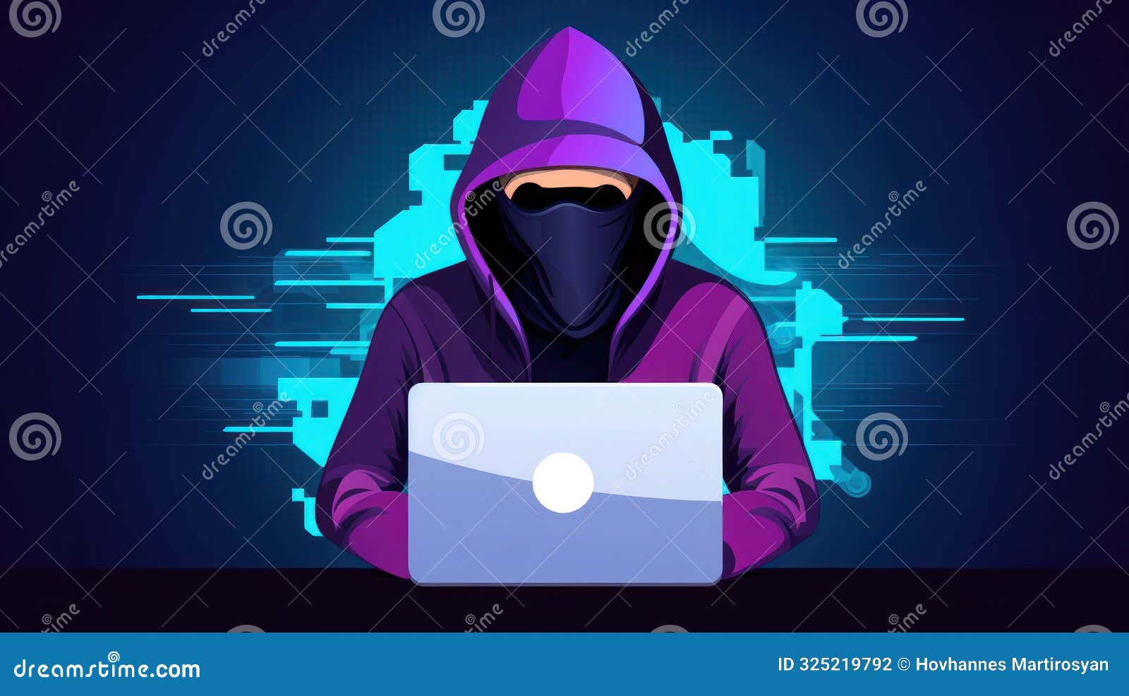 Hacker. Anonymous Hacker. Hacker 2d Illustration. Cyberspace Stock ...