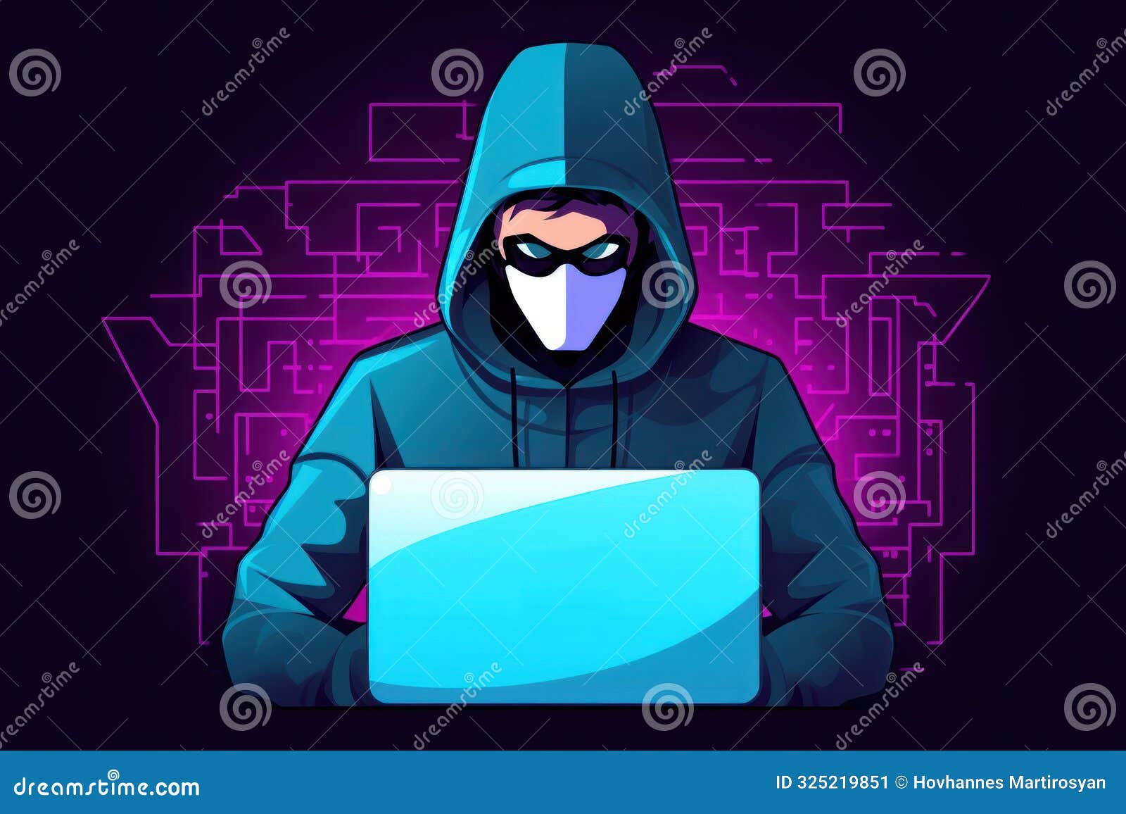 Hacker. Anonymous Hacker. Hacker 2d Illustration. Cyberspace Stock ...