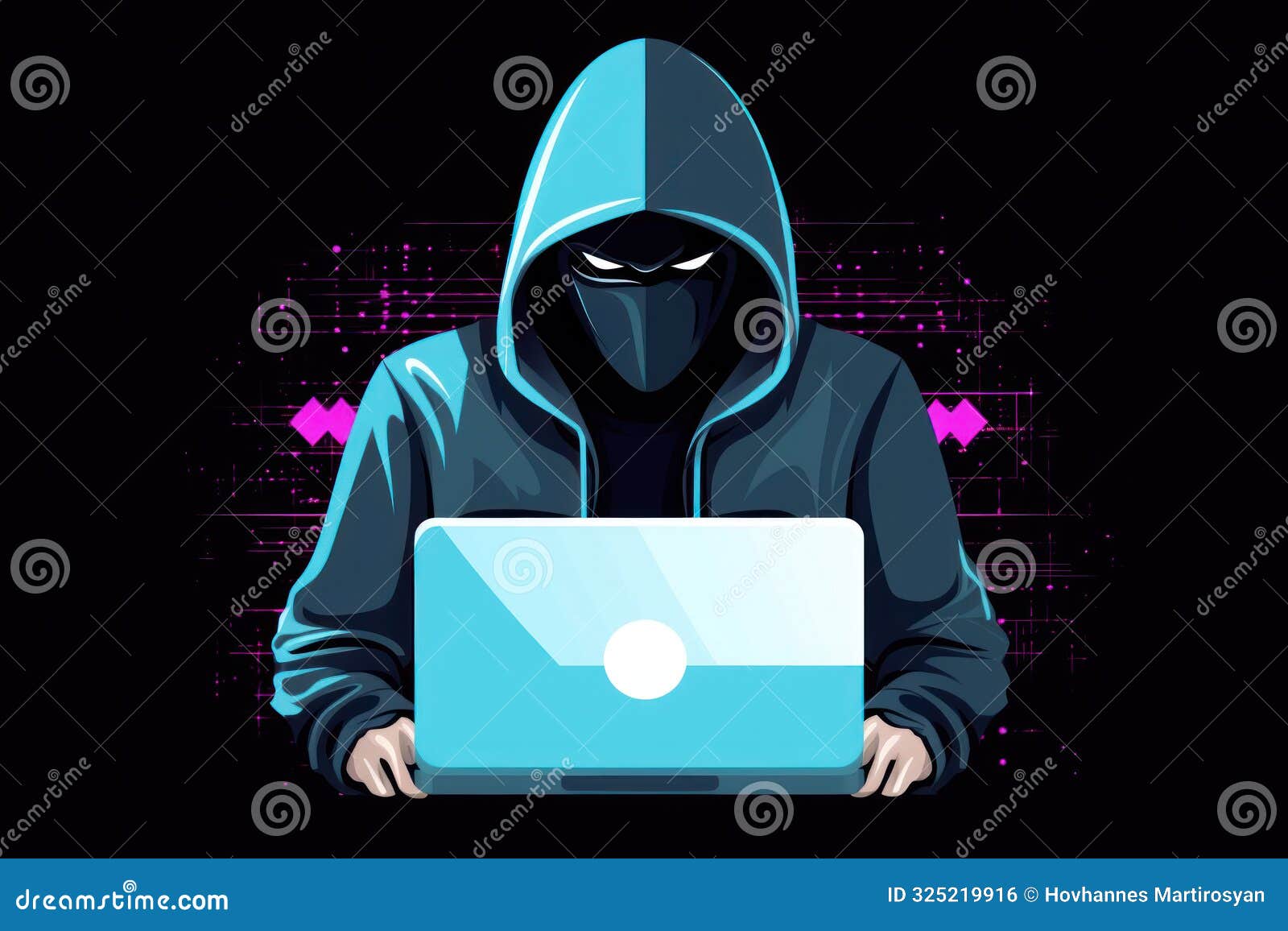 Hacker. Anonymous Hacker. Hacker 2d Illustration. Cyberspace Stock ...