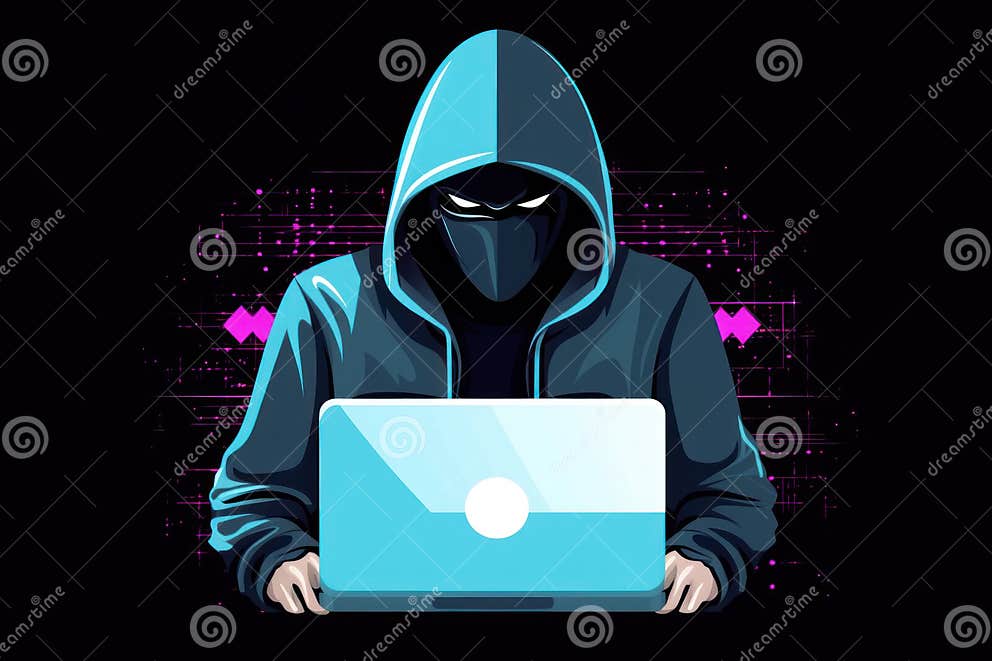 Hacker. Anonymous Hacker. Hacker 2d Illustration. Cyberspace Stock ...