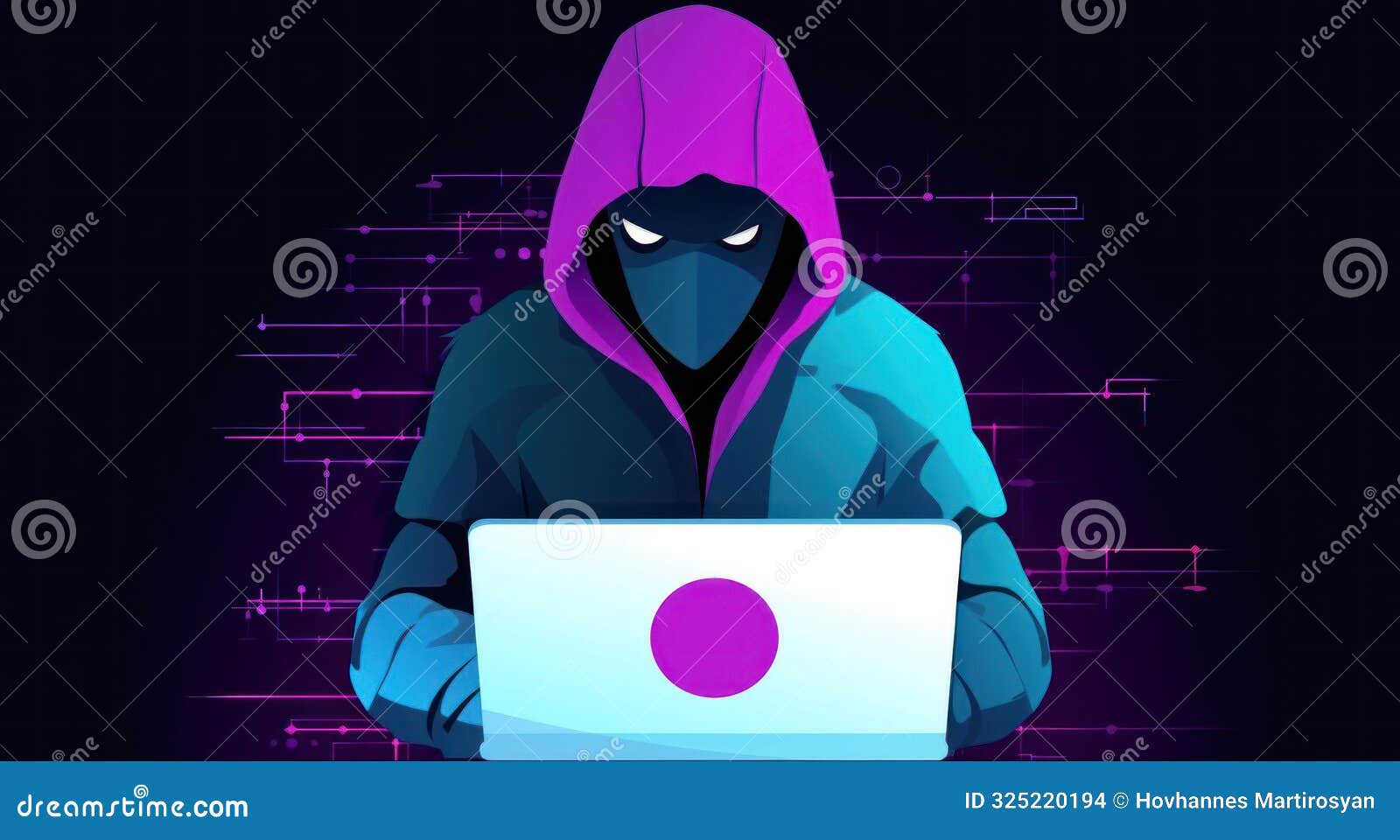 Hacker. Anonymous Hacker. Hacker 2d Illustration. Cyberspace Stock ...