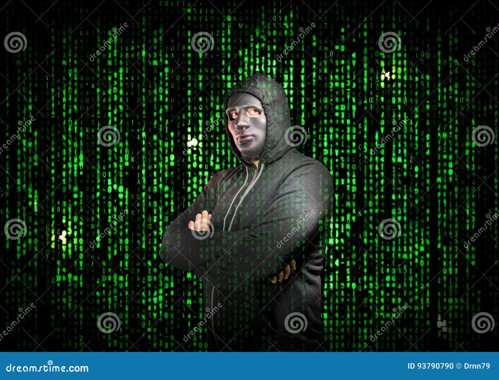 Hacker with Arms Crossed Behind a Mask Stock Photo - Image of anonymous ...