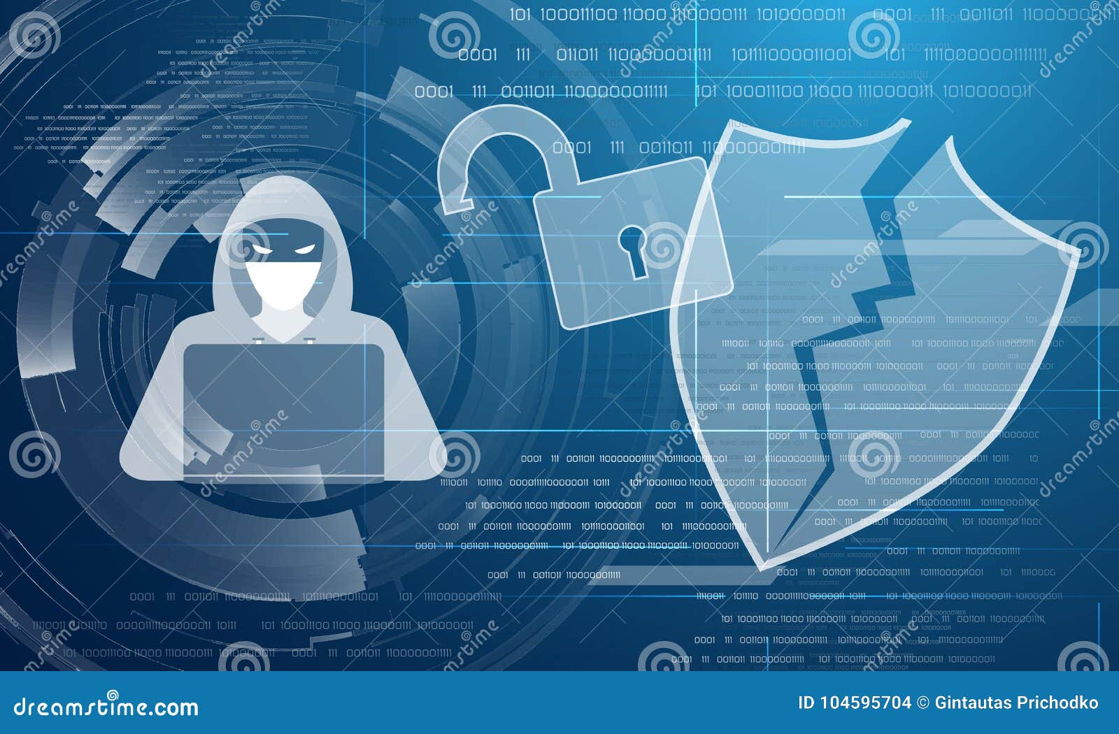 Hacker Attack Abstract Background Stock Vector - Illustration of data ...