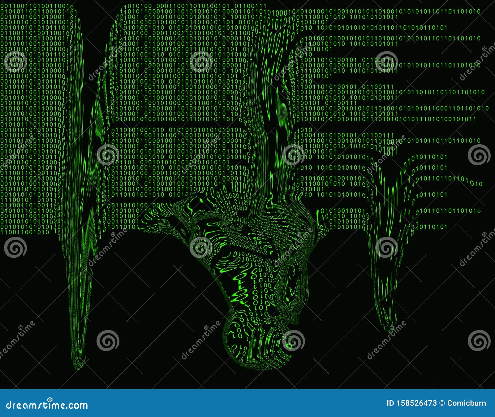 Hacker Attack Binary Code 2 / Computer Digital Meltdown Stock Image ...