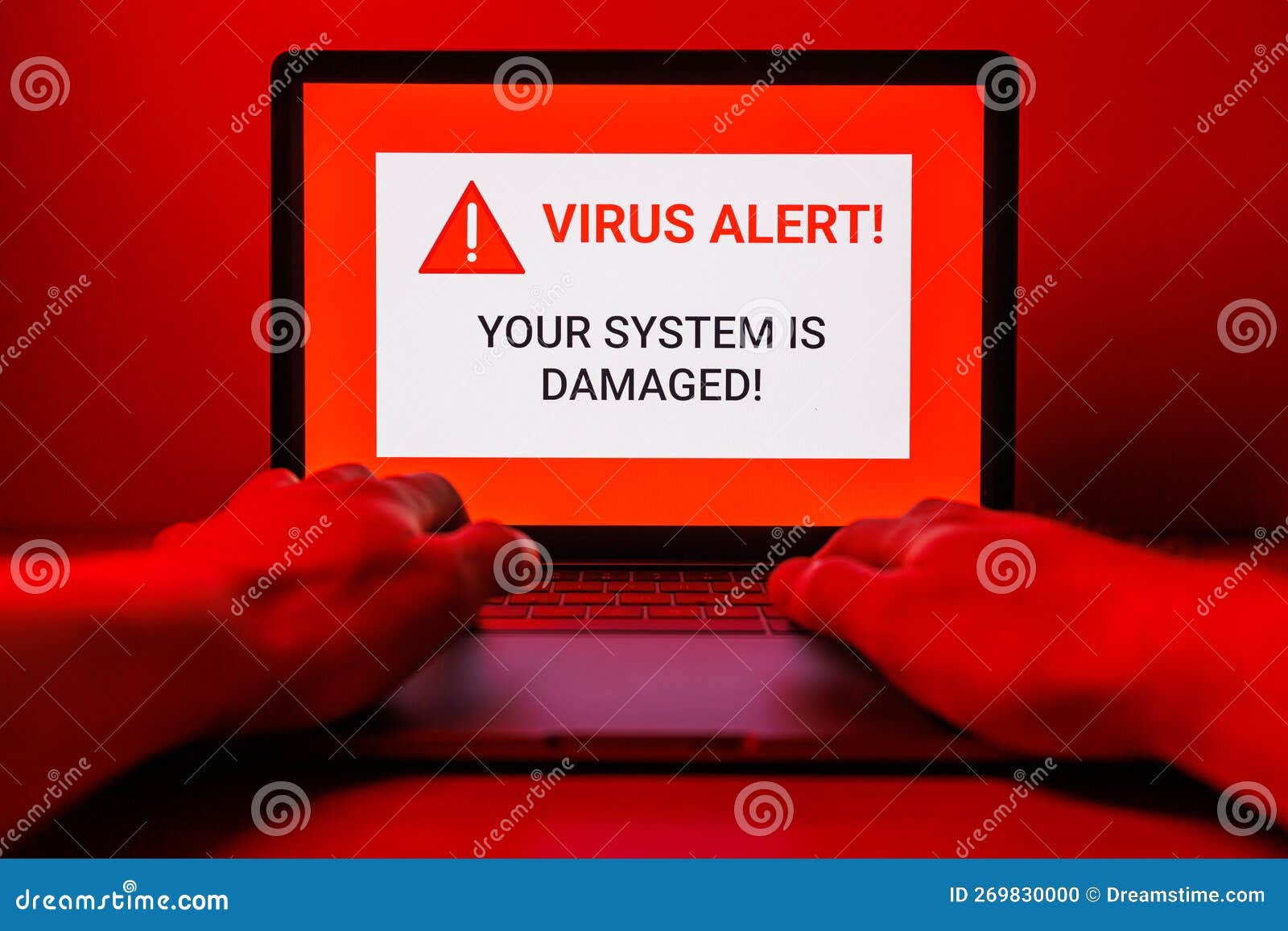 Hacker Attack on Computer. Warning Text on PC You Have Been Hacked ...