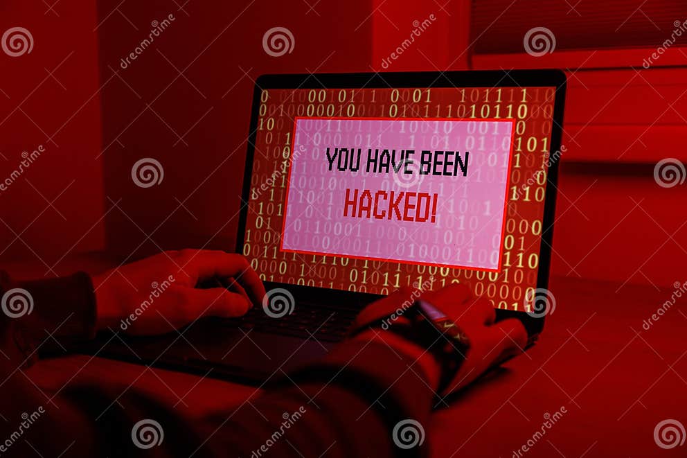 Hacker Attack on Computer. Warning Text on PC You Have Been Hacked ...