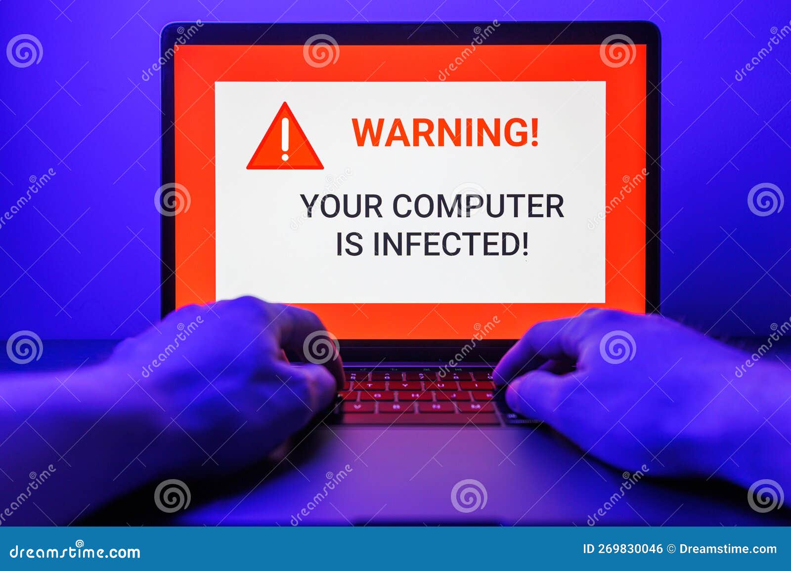 Hacker Attack on Computer. Warning Text on PC You Have Been Hacked ...