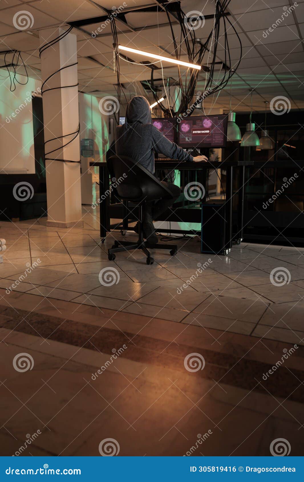 Hacker Attack, Criminal Breaking into Computer System, Stealing Information Stock Photo - Image ...