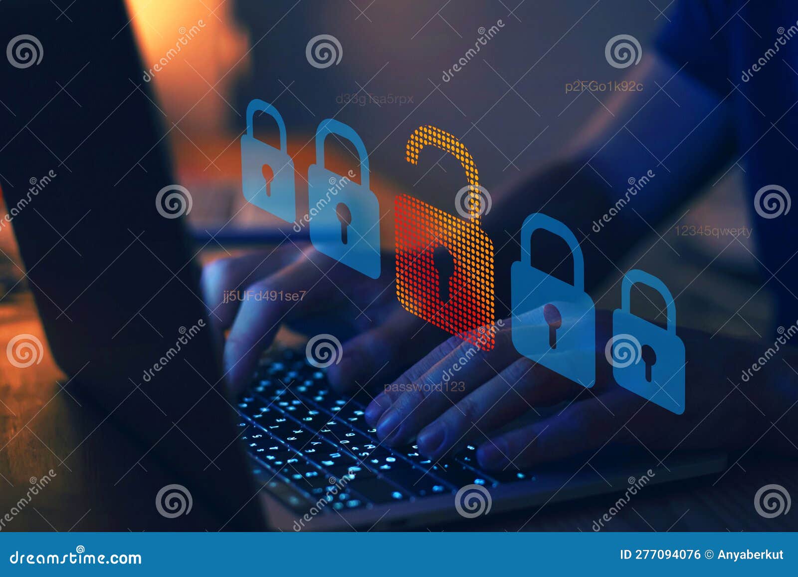 Hacker Attack, Cyber Crime Concept Stock Photo - Image of open ...
