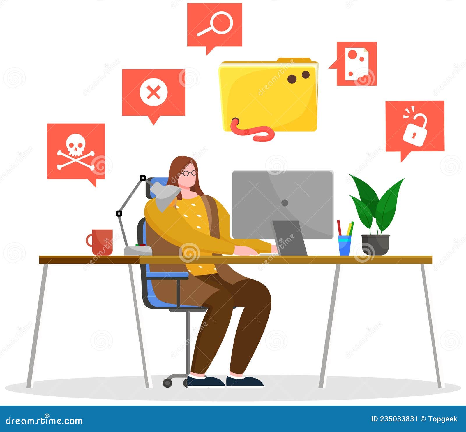 Laptop With Password Access Cartoon Vector | CartoonDealer.com #258932747