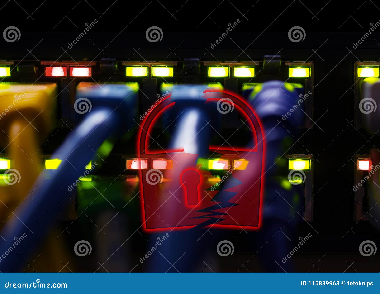 Hacker Attack, Network Has Been Cracked Stock Image - Image of router ...