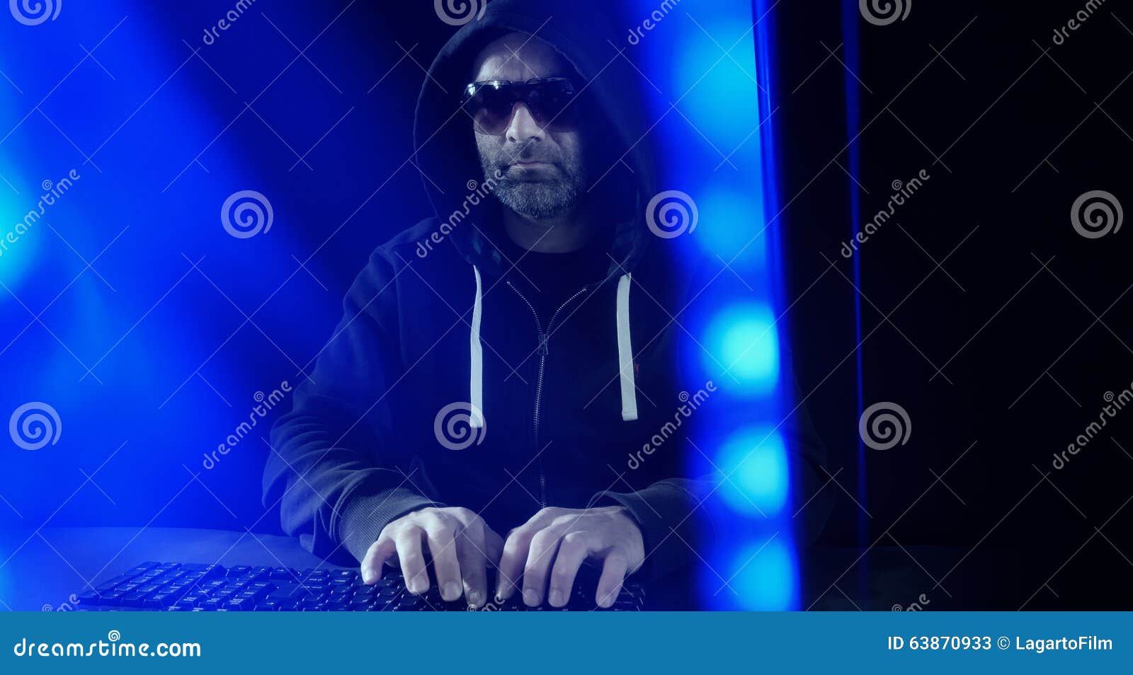 Hacker Attack New Technology Abstract Blue Background Stock Image ...
