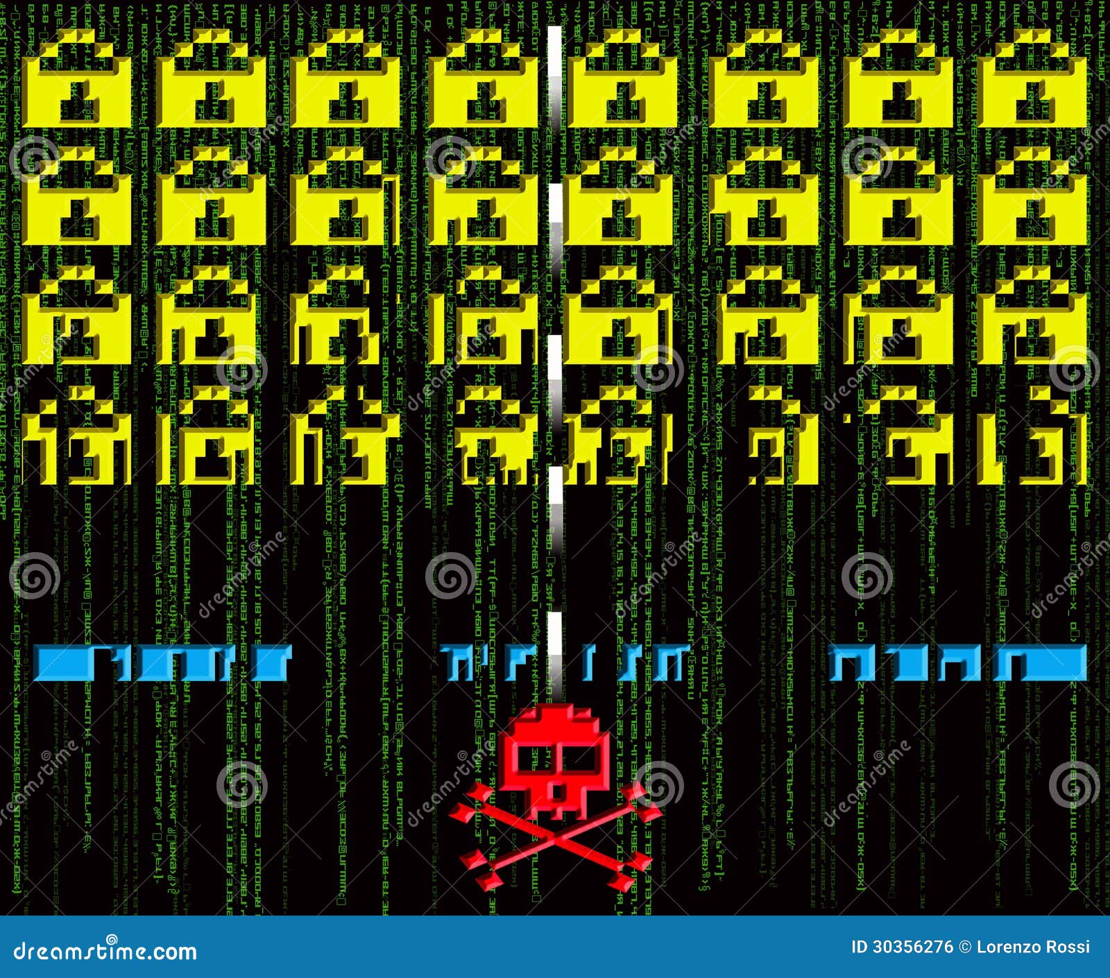 Hacker attack retro stock illustration. Illustration of trojan - 30356276