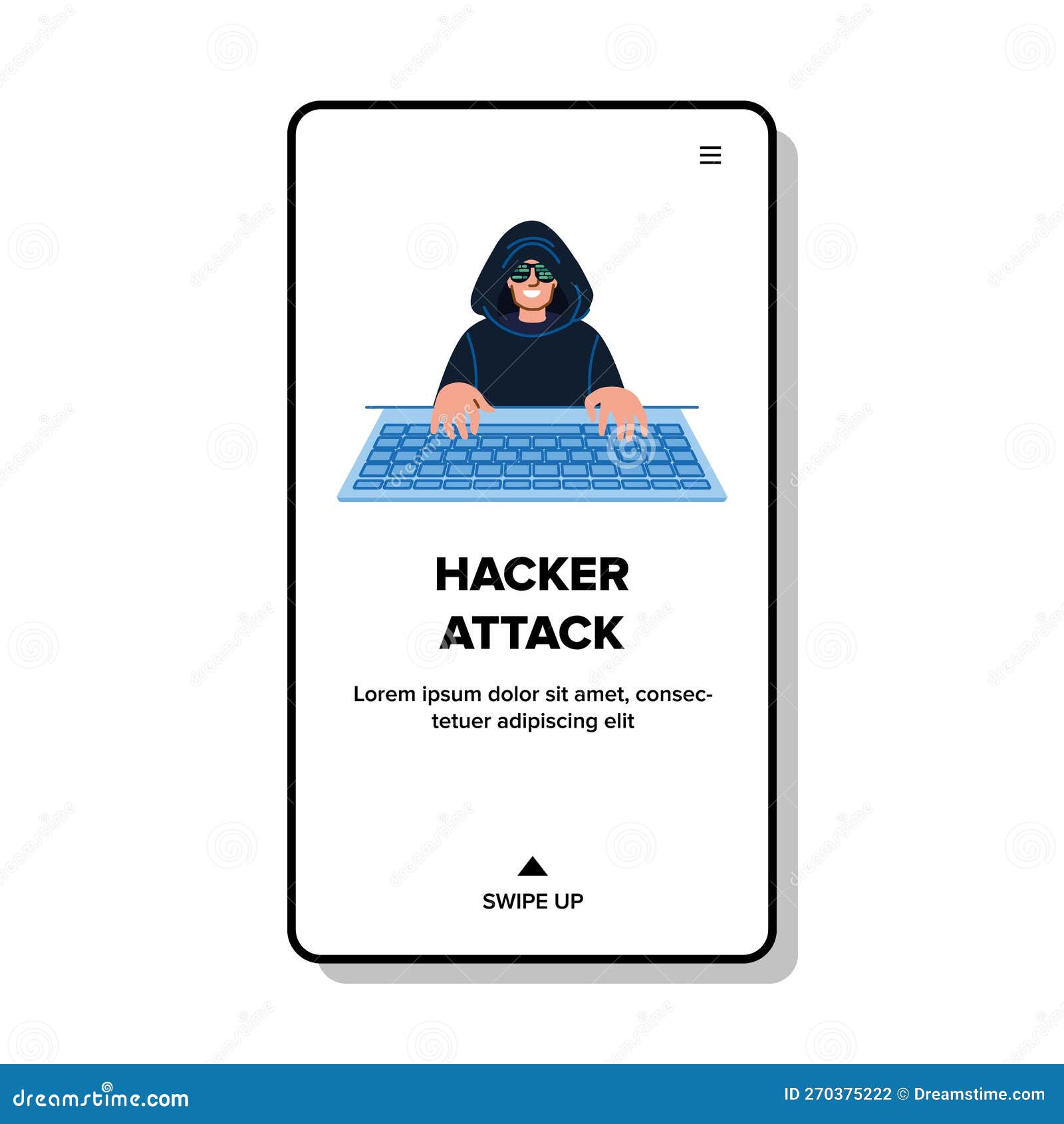 Hacker attack vector stock vector. Illustration of digital - 270375222