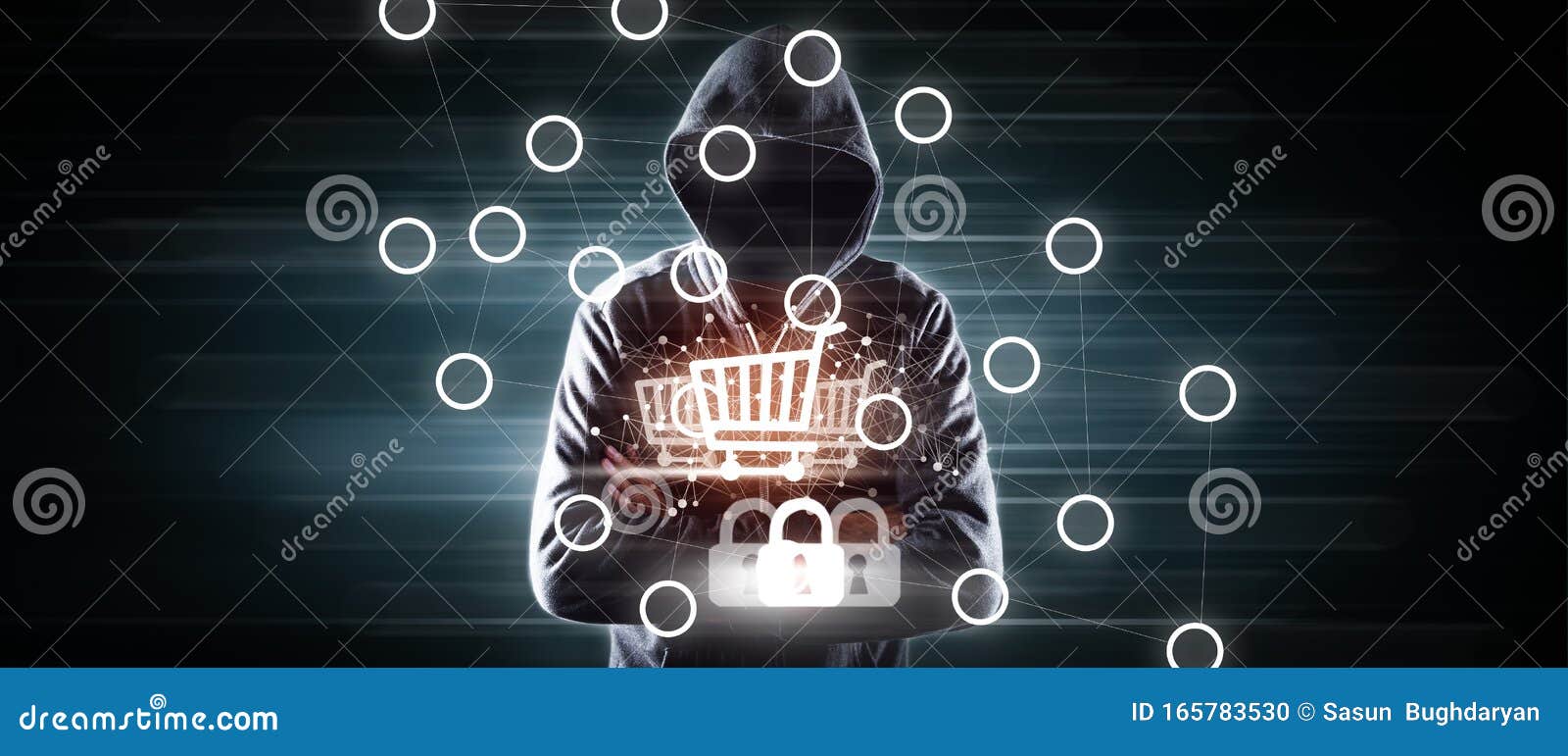 Hacker Attacks an Online Store Stock Photo - Image of launch, criminal ...