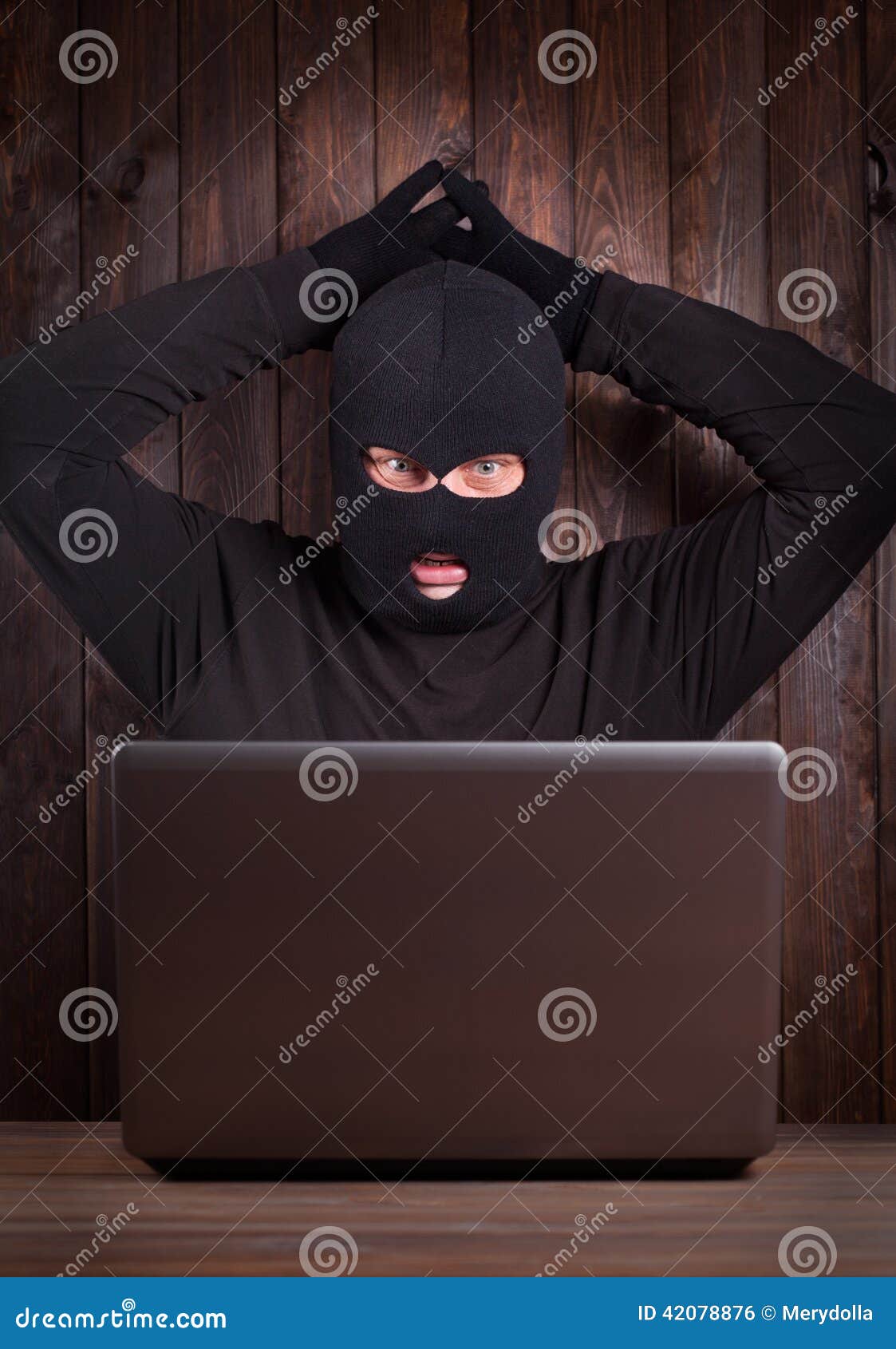 Hacker in a balaclava stock photo. Image of criminal - 42078876